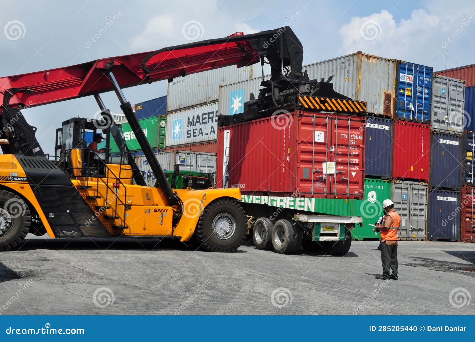 Container Loading and Unloading Activities at Tanjung Priok Port ...