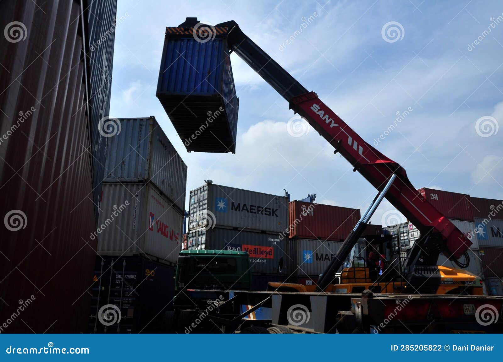 Container Loading and Unloading Activities at Tanjung Priok Port ...