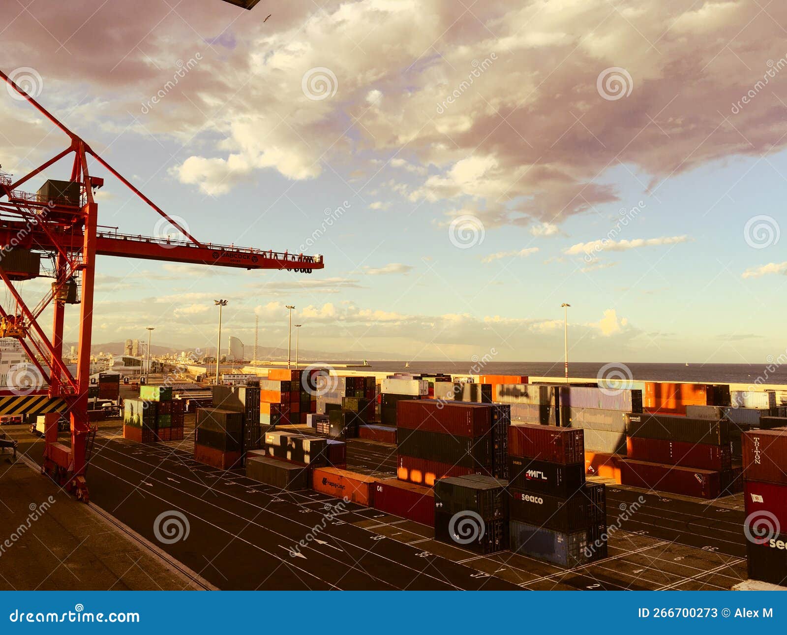 Container Logistical Freight Cargo Ships in Barcelona Spain Europe in ...