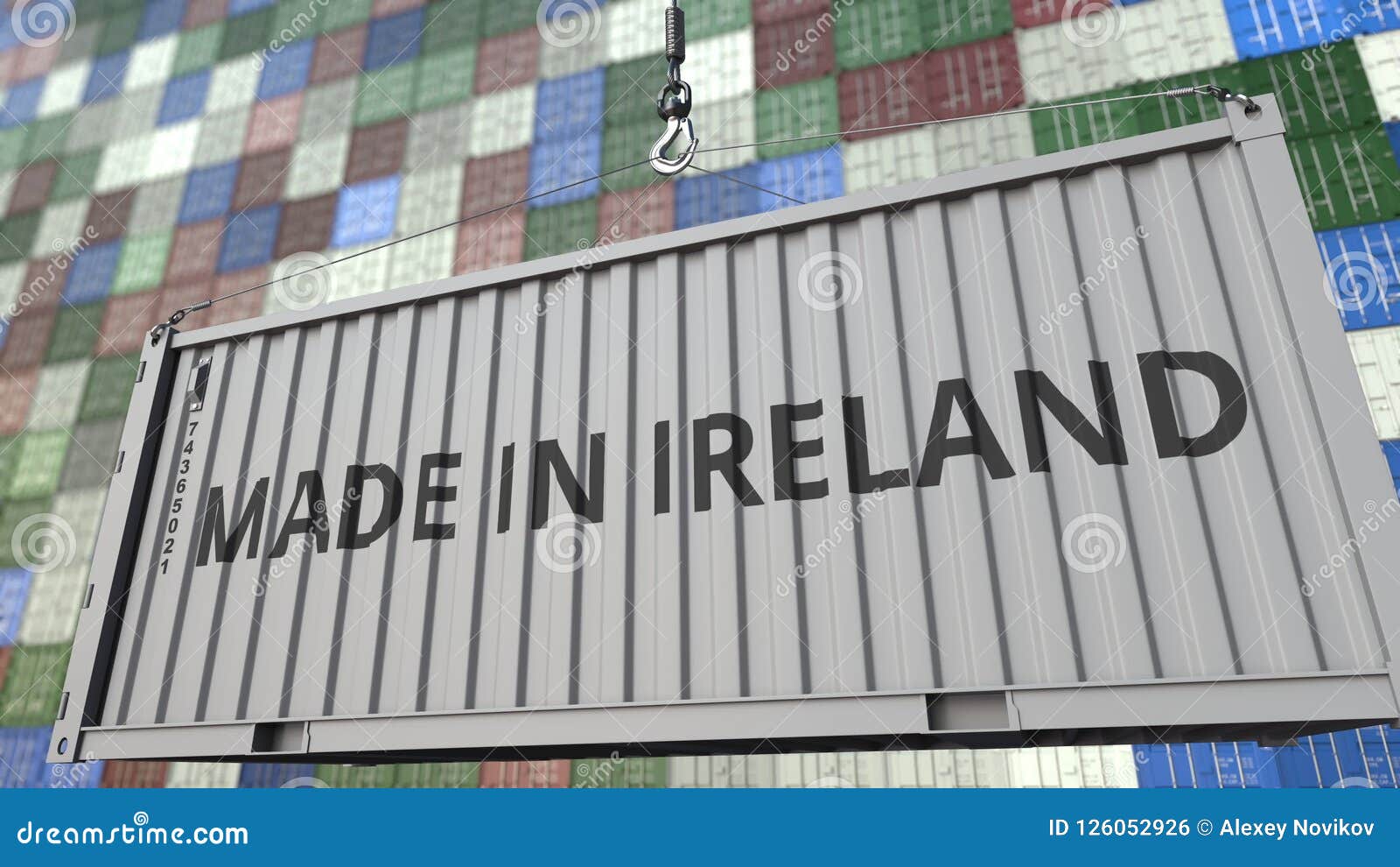 Container with MADE in IRELAND Caption. Turkish Import or Export ...