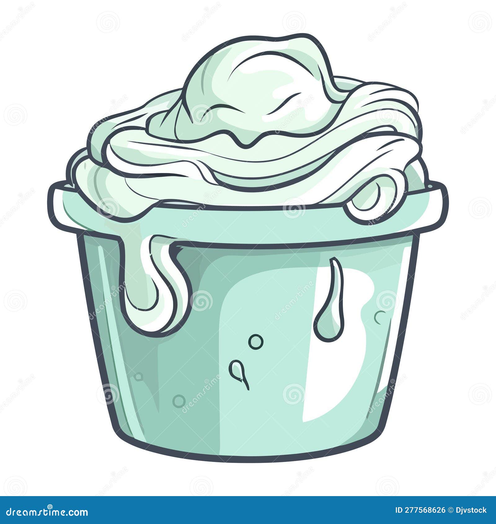 Melted Cream Dripping Isolated On Transparent Background. Vector ...