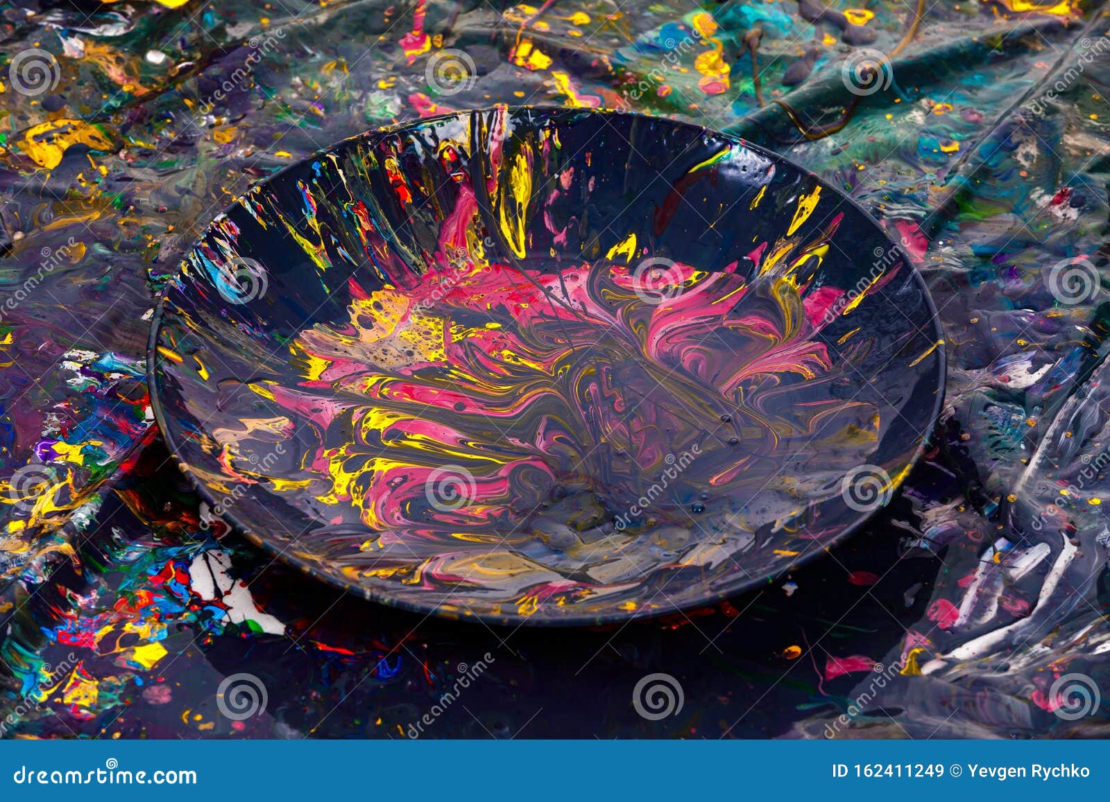 Container with Multi-colored Paints. Stock Image - Image of artist ...