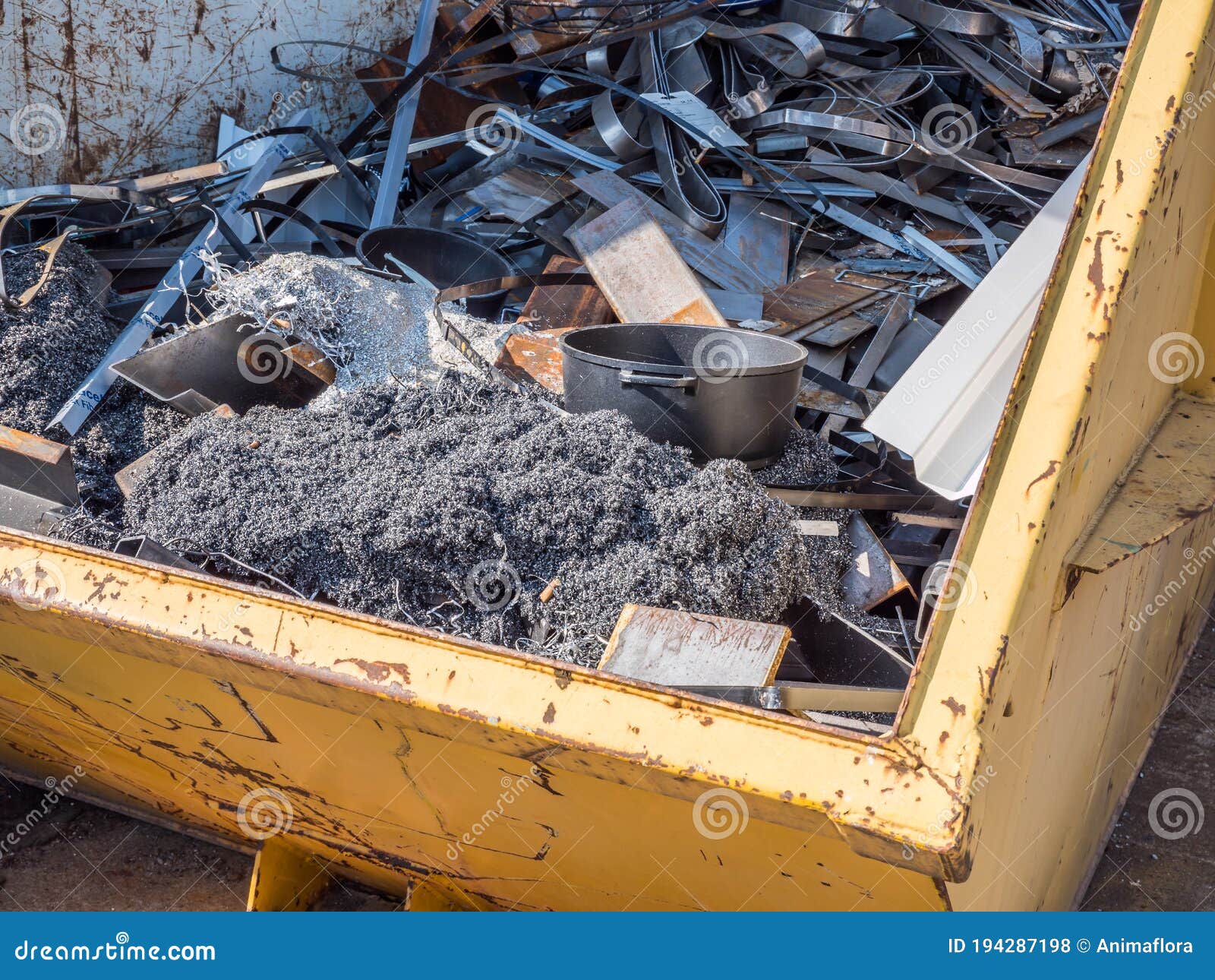 Container with Old Iron Scrap Stock Photo - Image of heap, abusive ...