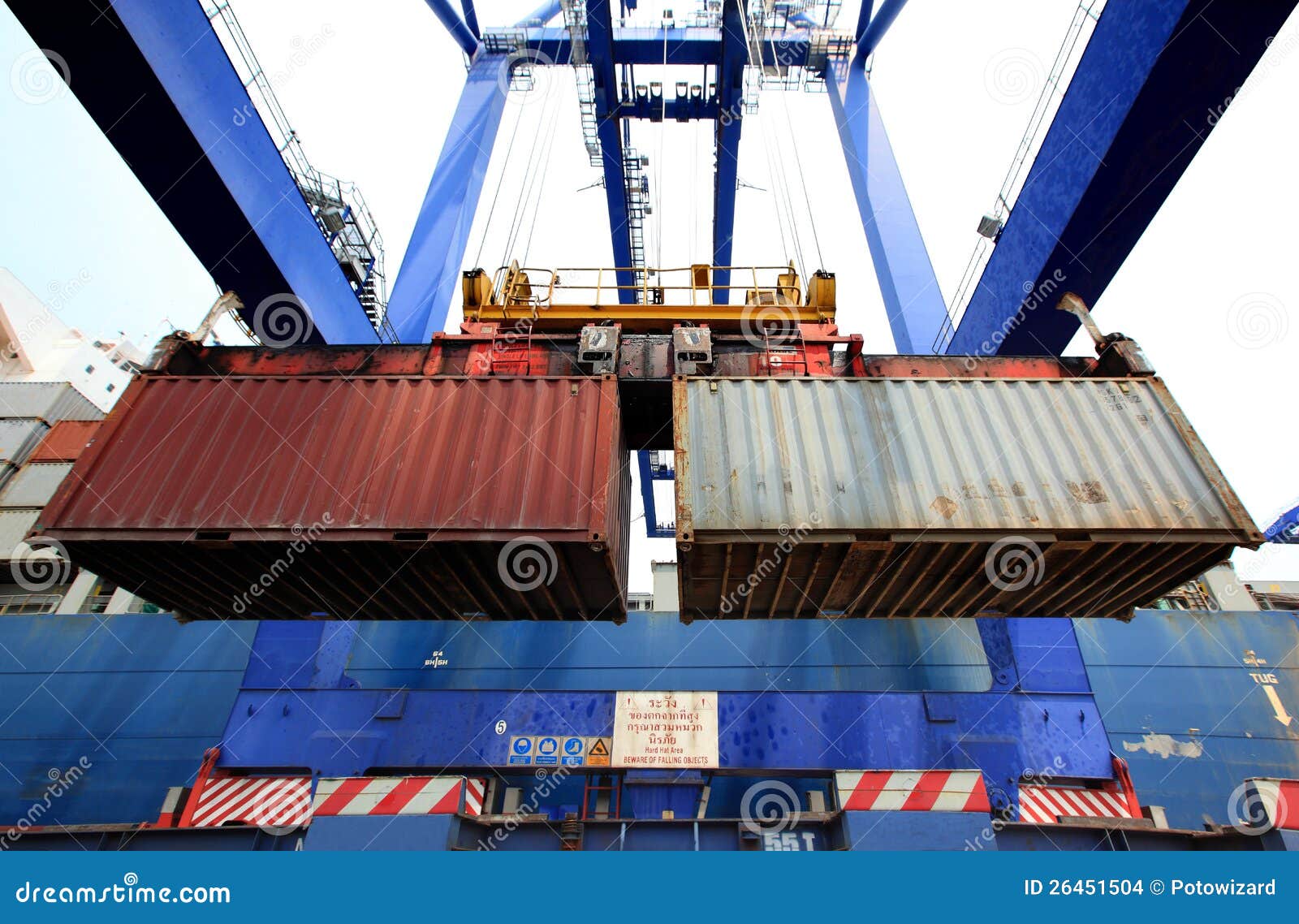 Container Operation in Port Stock Photo - Image of distribution ...