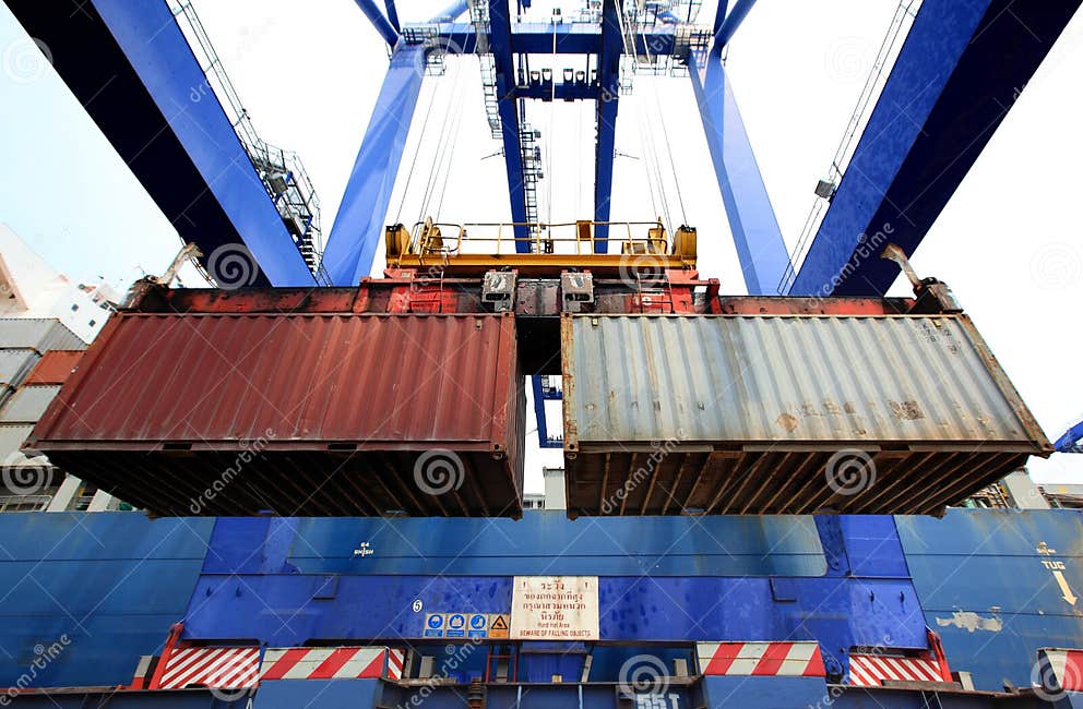 Container Operation in Port Stock Photo - Image of distribution ...