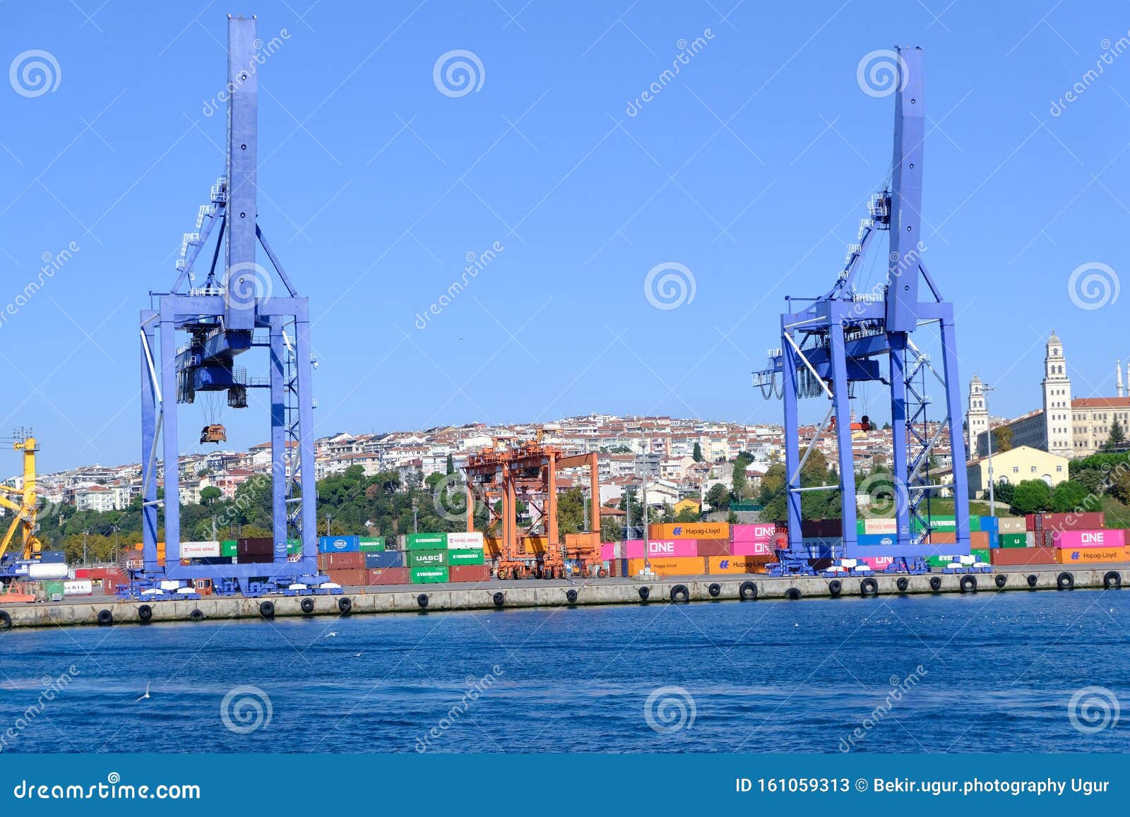 Container Operation in Port Editorial Stock Photo - Image of large ...