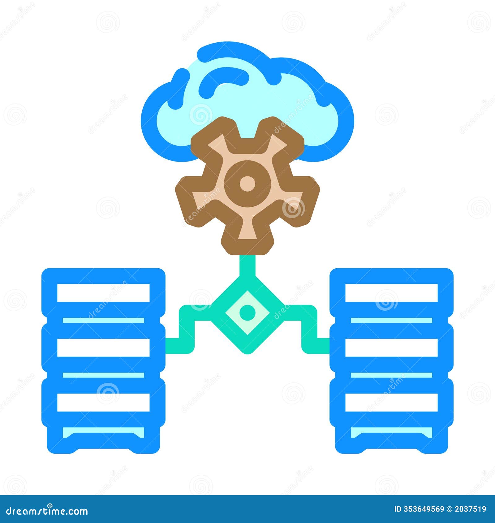 Container Orchestration Data Center Color Icon Vector Illustration ...