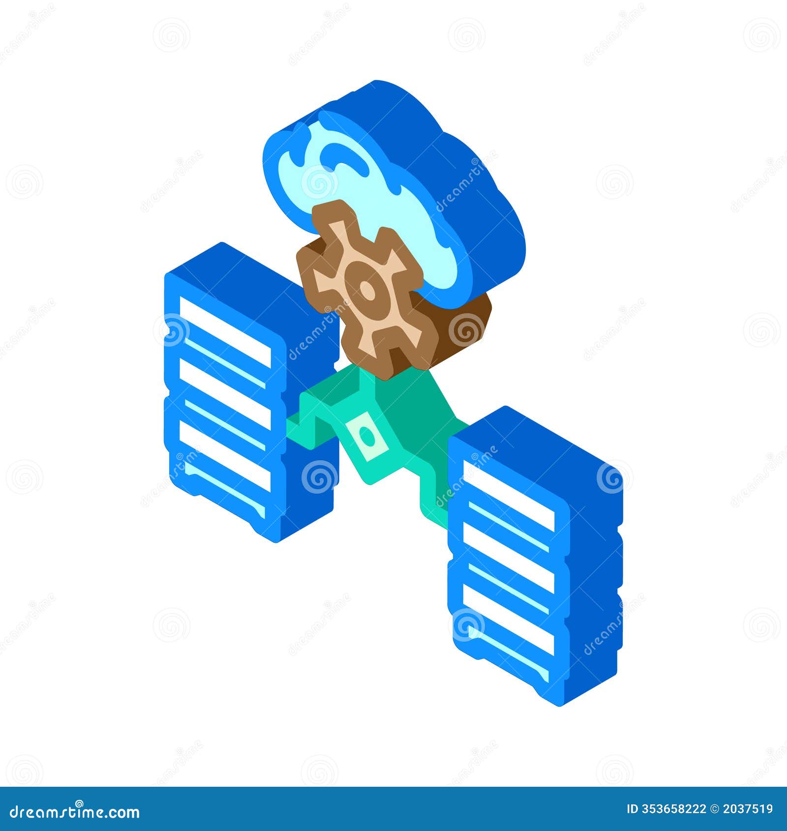 Container Orchestration Data Center Isometric Icon Vector Illustration ...