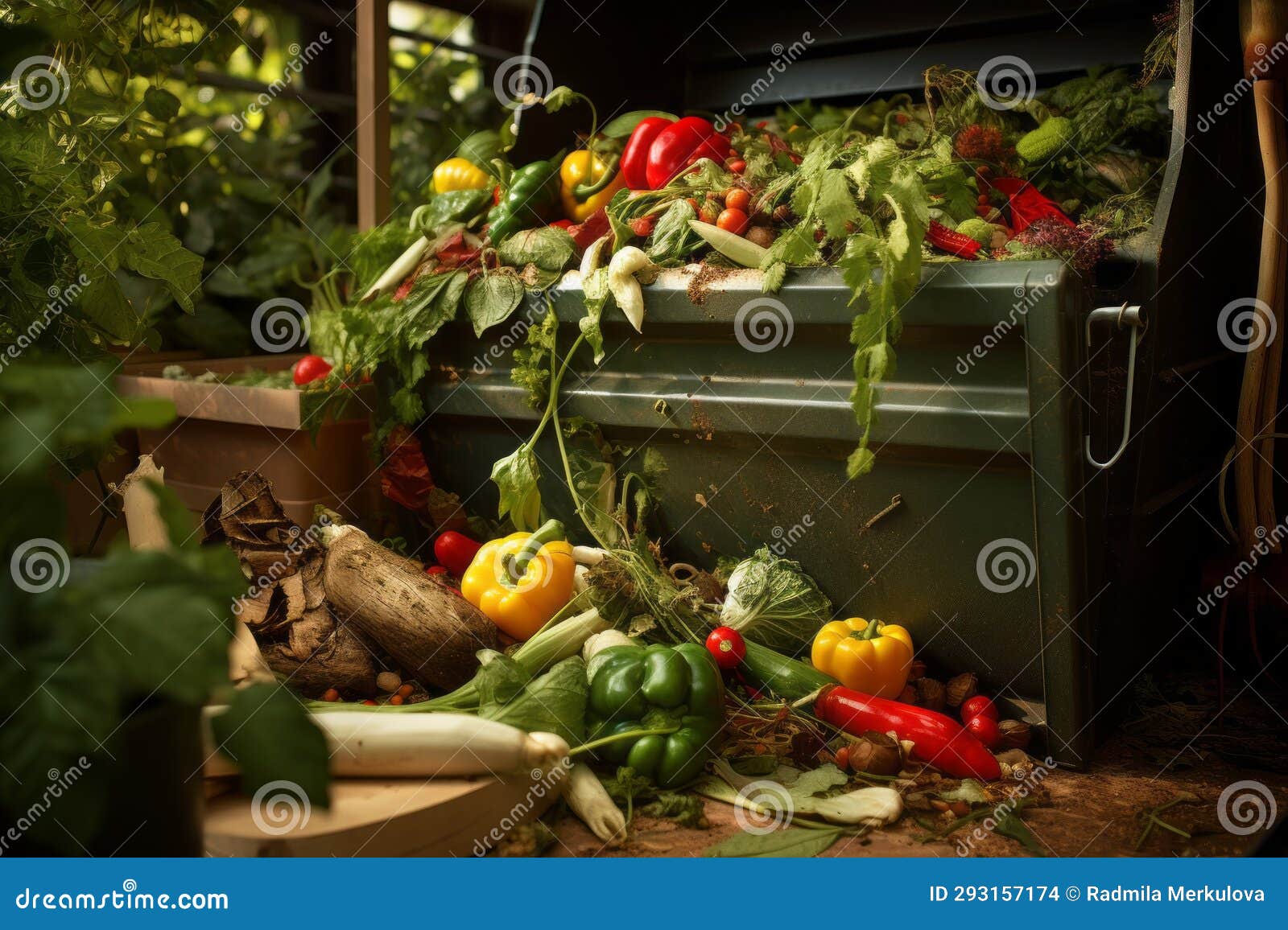 Container for Organic Waste, Recycling Stock Illustration ...