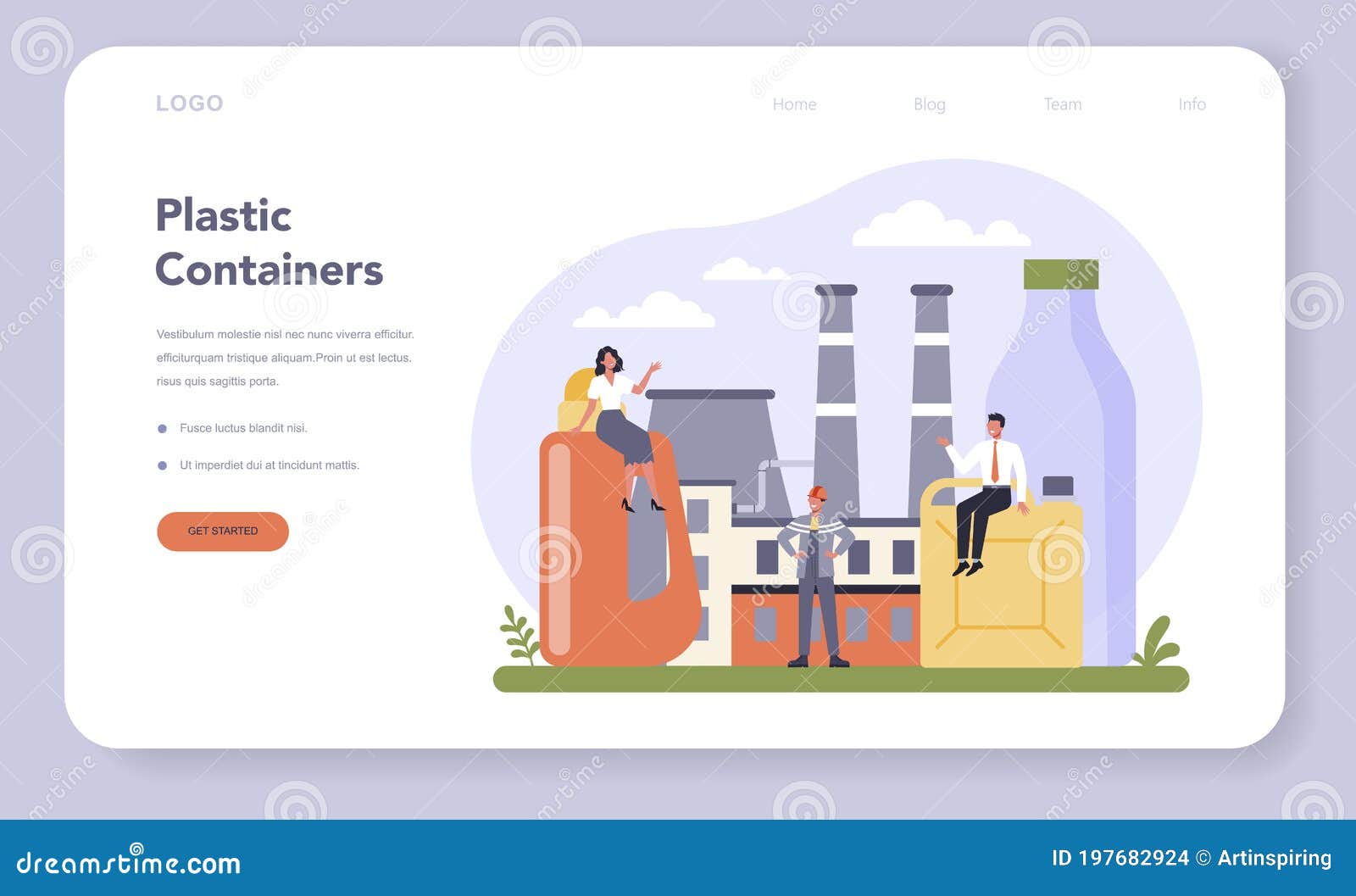 Container and Packaging Industry Web Banner or Landing Page. Stock ...