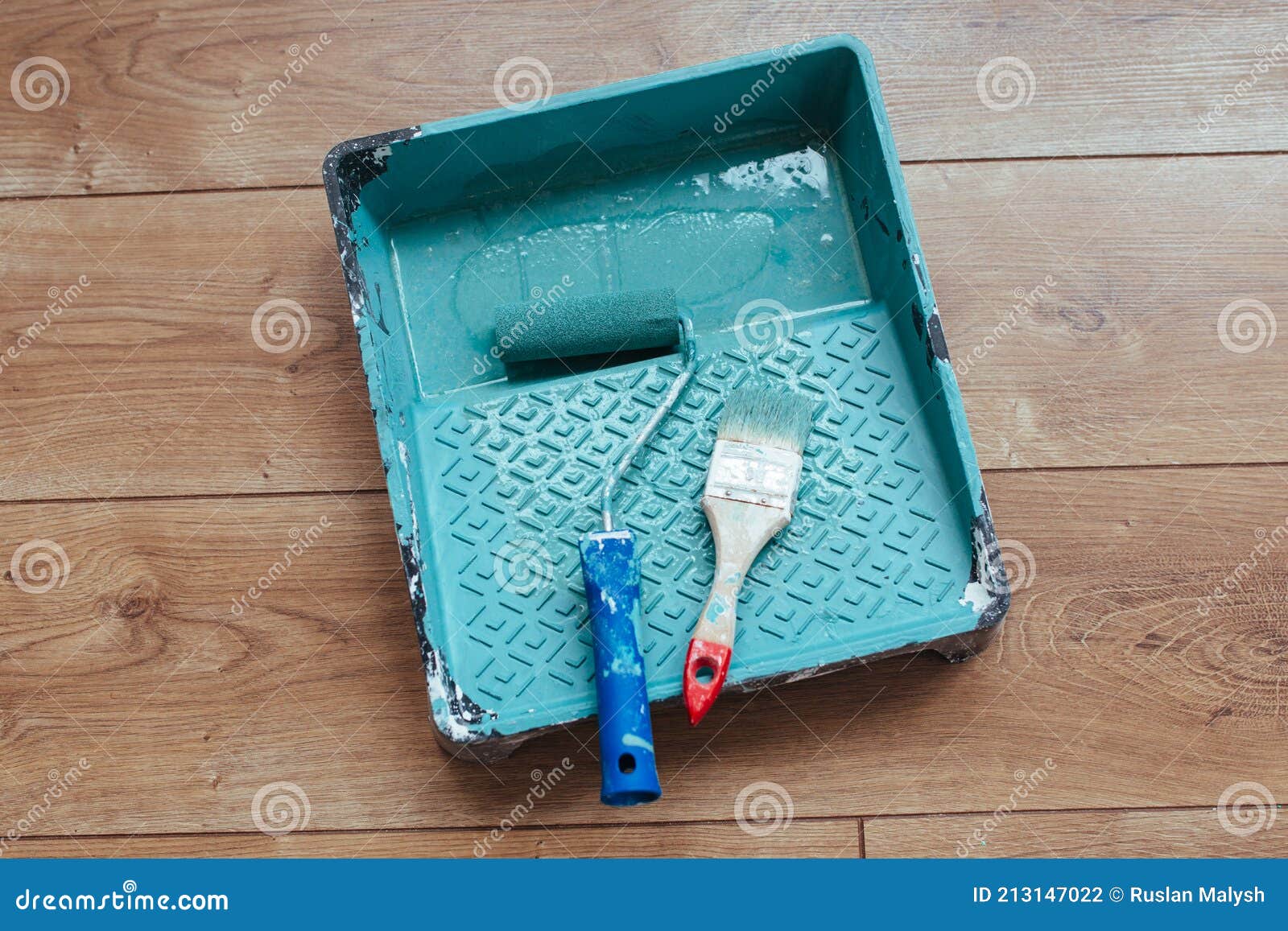 Container and paint roller stock photo. Image of color - 213147022