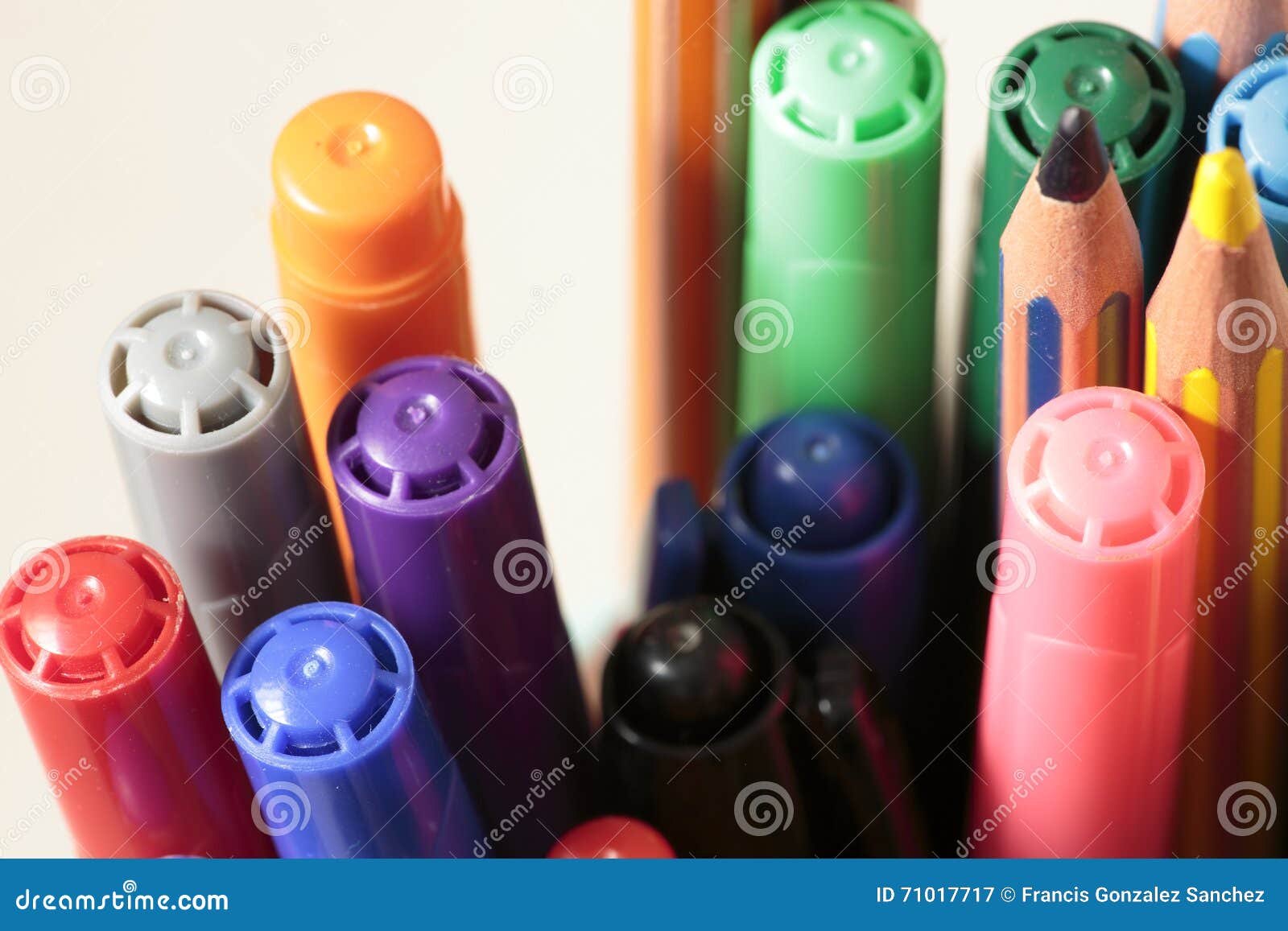 Container with Pens and Pencils Stock Image - Image of isolated ...