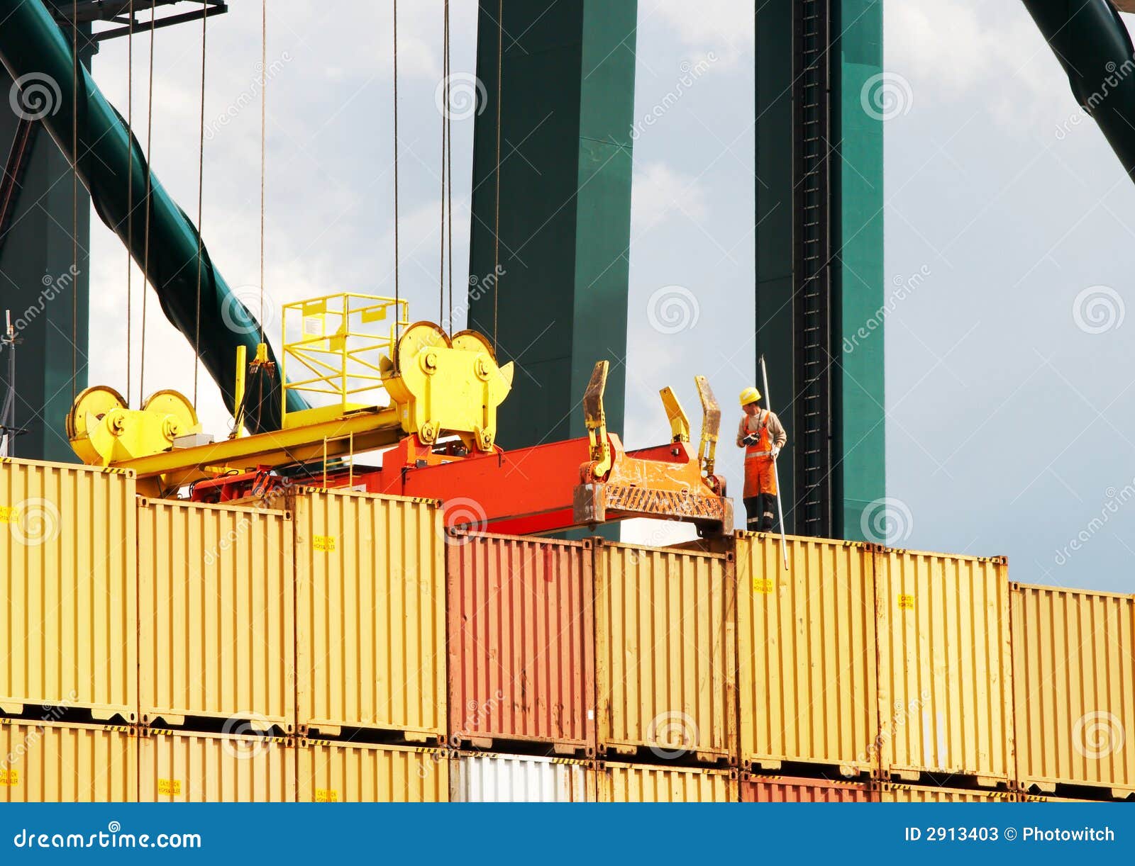 Container placement stock image. Image of export, port - 2913403