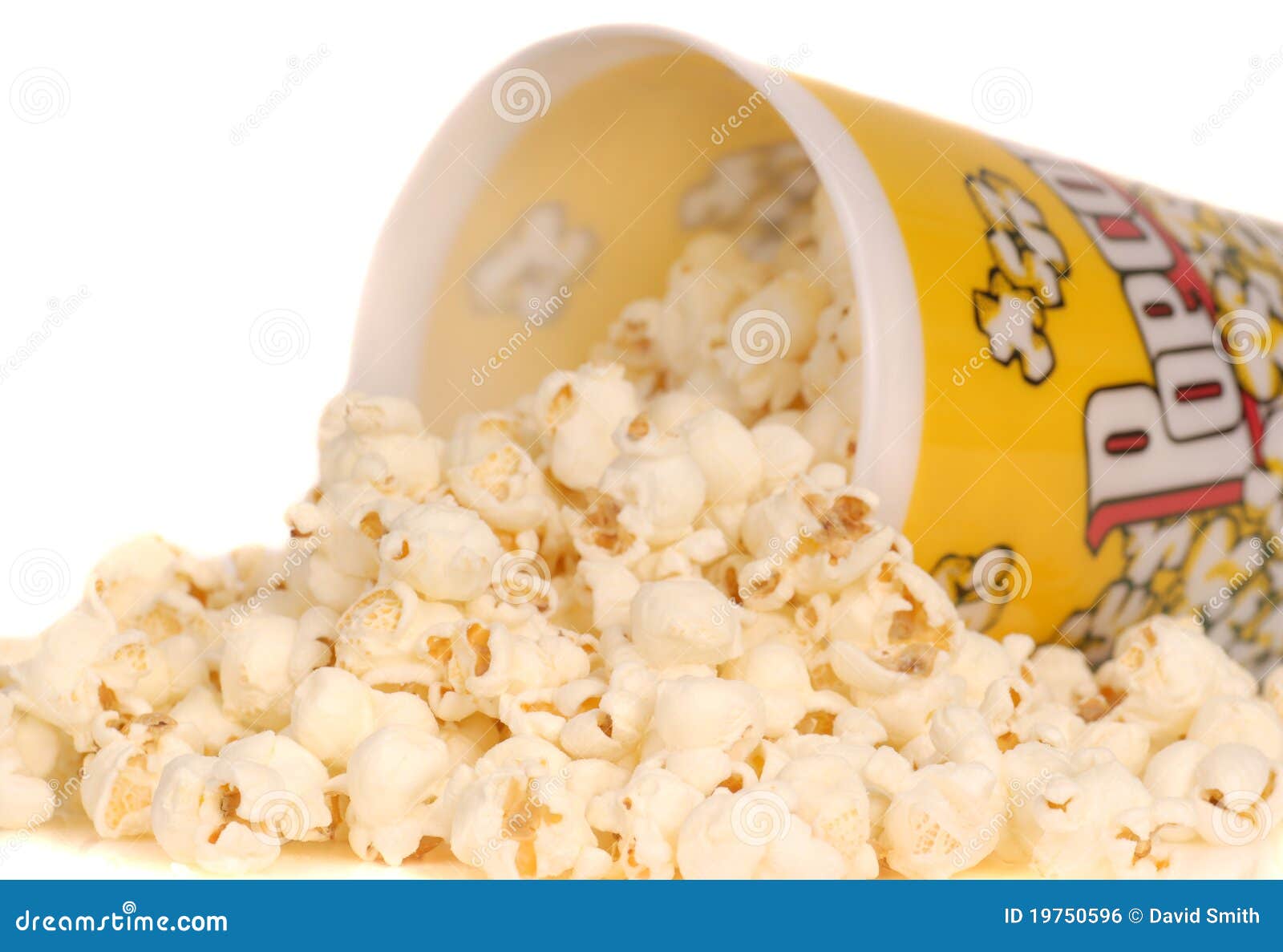 Container of Popcorn with Popcorn Spilling Out Stock Photo - Image of ...
