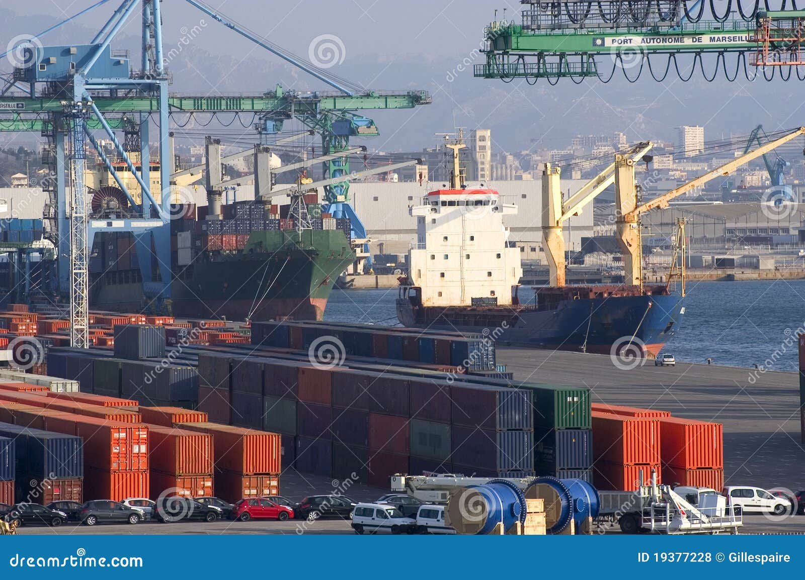 Container on the port stock photo. Image of customs, forwarding - 19377228