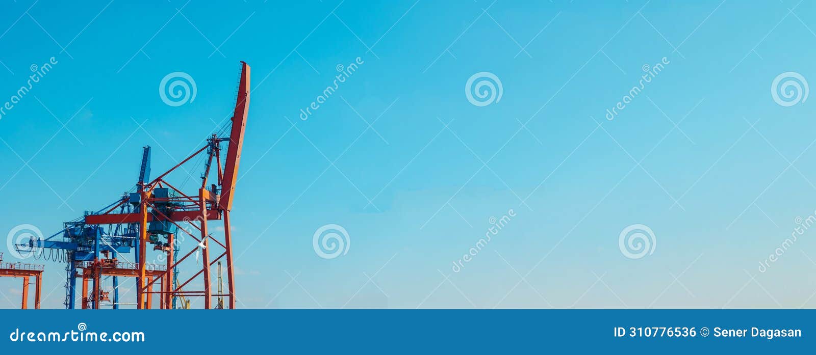 Container or Port or Harbor Cranes Banner. Stock Photo - Image of port ...