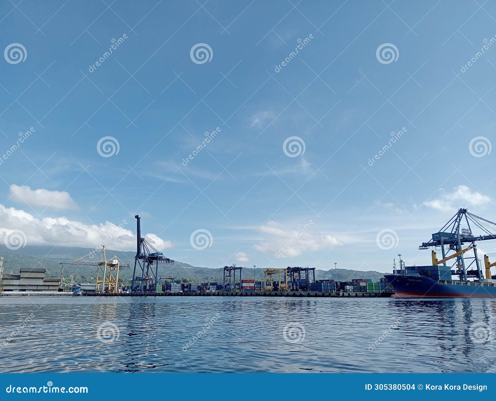 Container Port of Loading View from Sea Side Editorial Stock Image ...