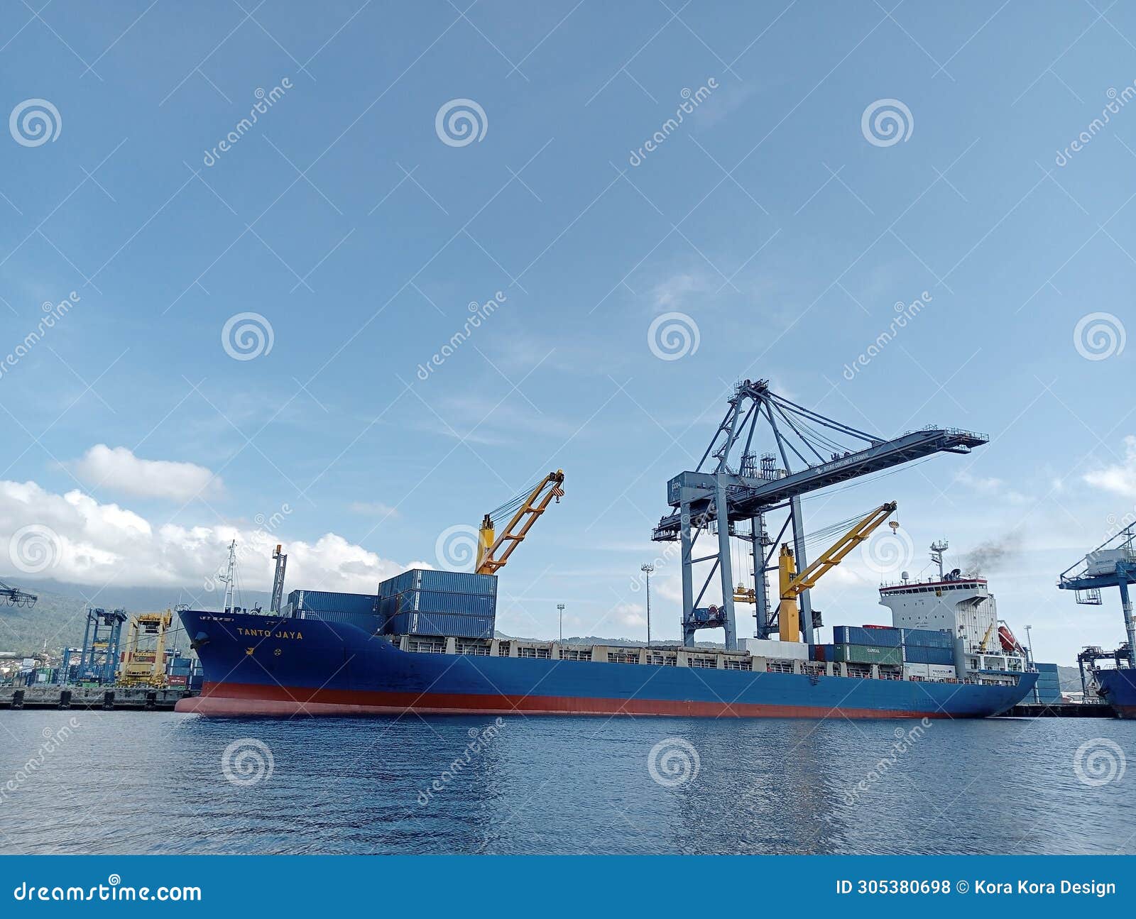 Container Port of Loading View from Sea Side Editorial Stock Photo ...