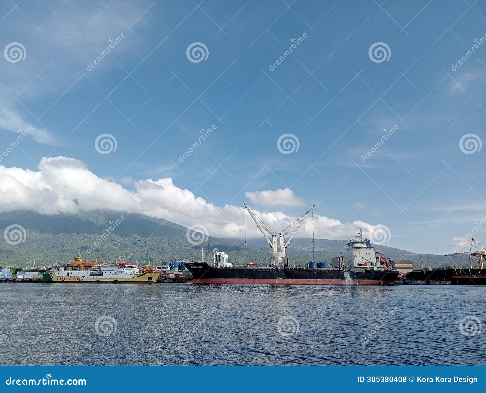 Container Port of Loading View from Sea Side Editorial Stock Photo ...