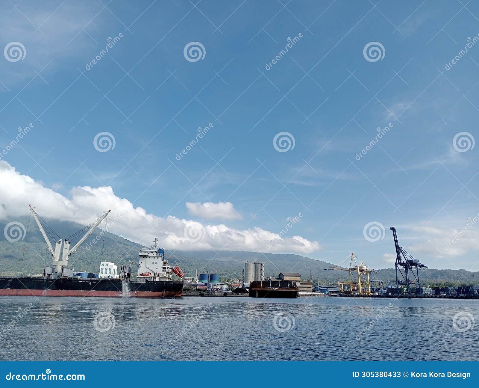 Container Port of Loading View from Sea Side Editorial Stock Photo ...