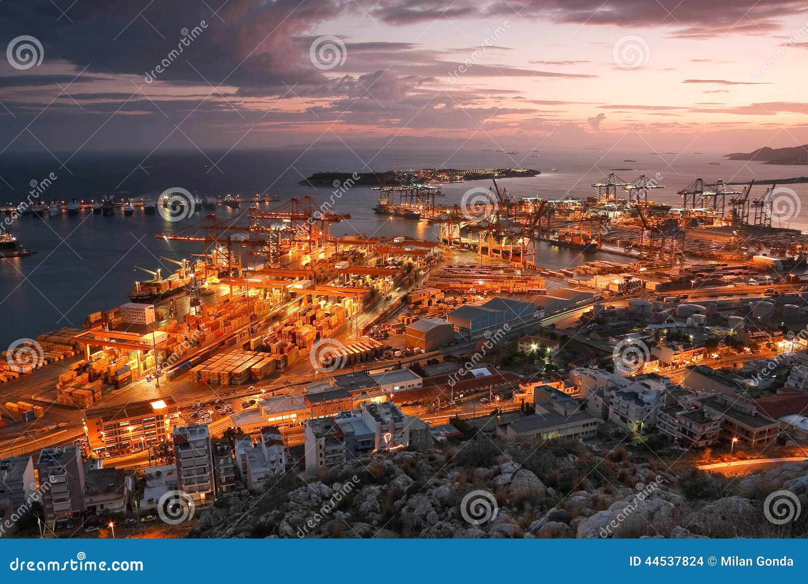 Container Port Piraeus, Athens. Stock Photo - Image of mediterranean ...