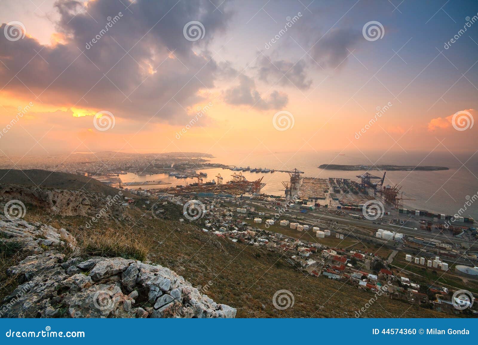 Container Port Piraeus, Athens. Stock Photo - Image of docks ...