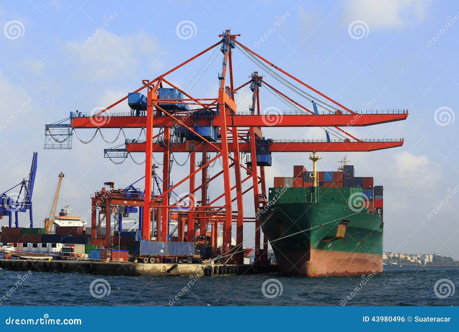 Container port stock photo. Image of loading, freight - 43980496