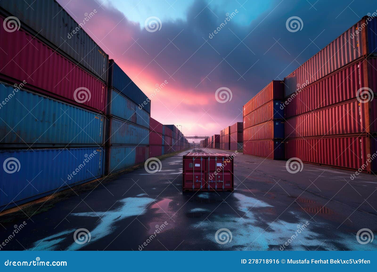 Container Ports With Containers And Ships In The Background. Generative ...