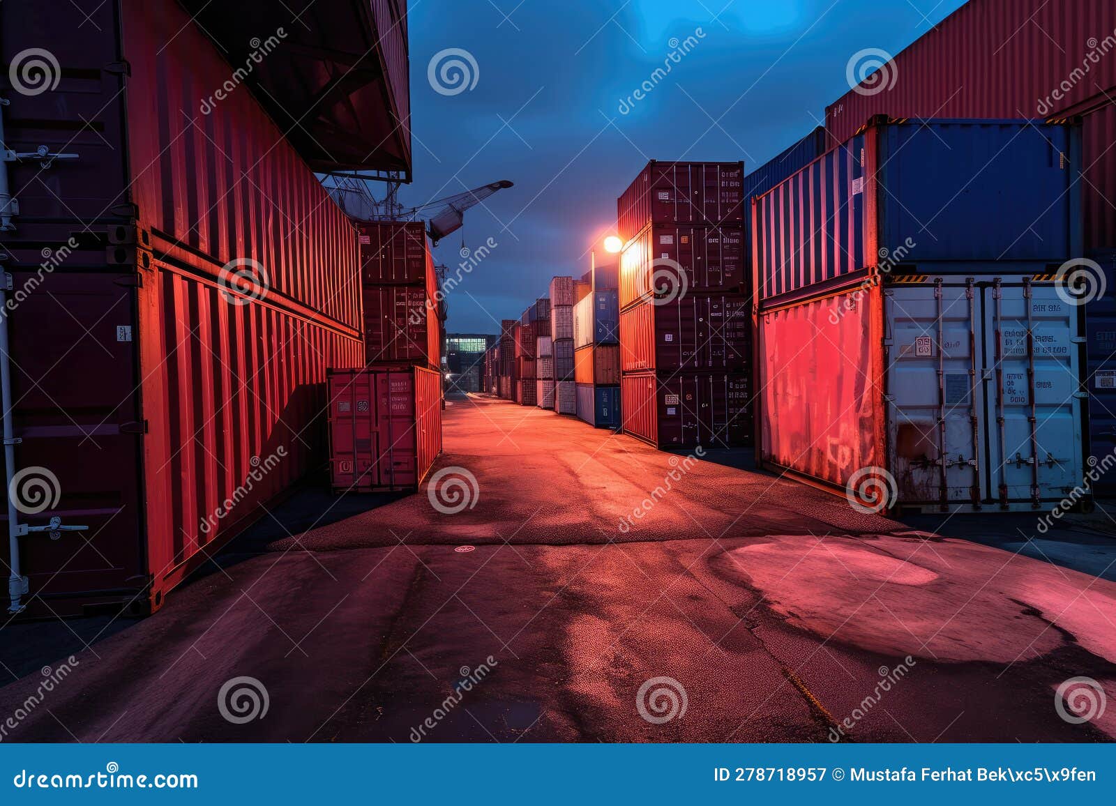 Container Ports with Containers and Ships in the Background. Generative ...