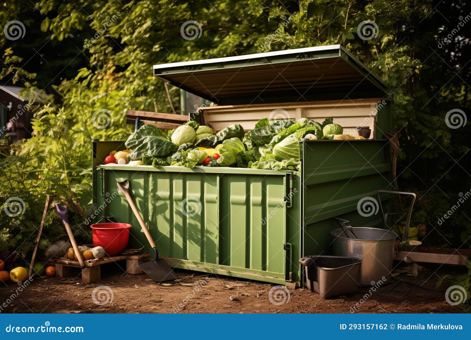 Container for Processing Organic Waste Stock Photo - Image of tomato ...