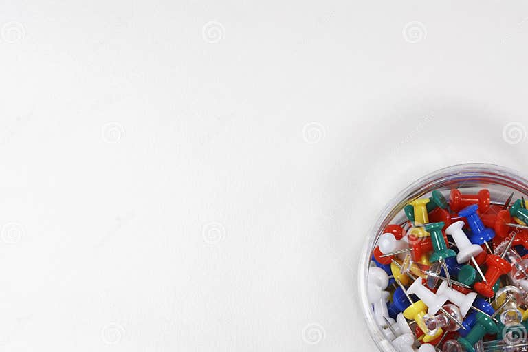 Container of Push Pins stock photo. Image of background - 29656886