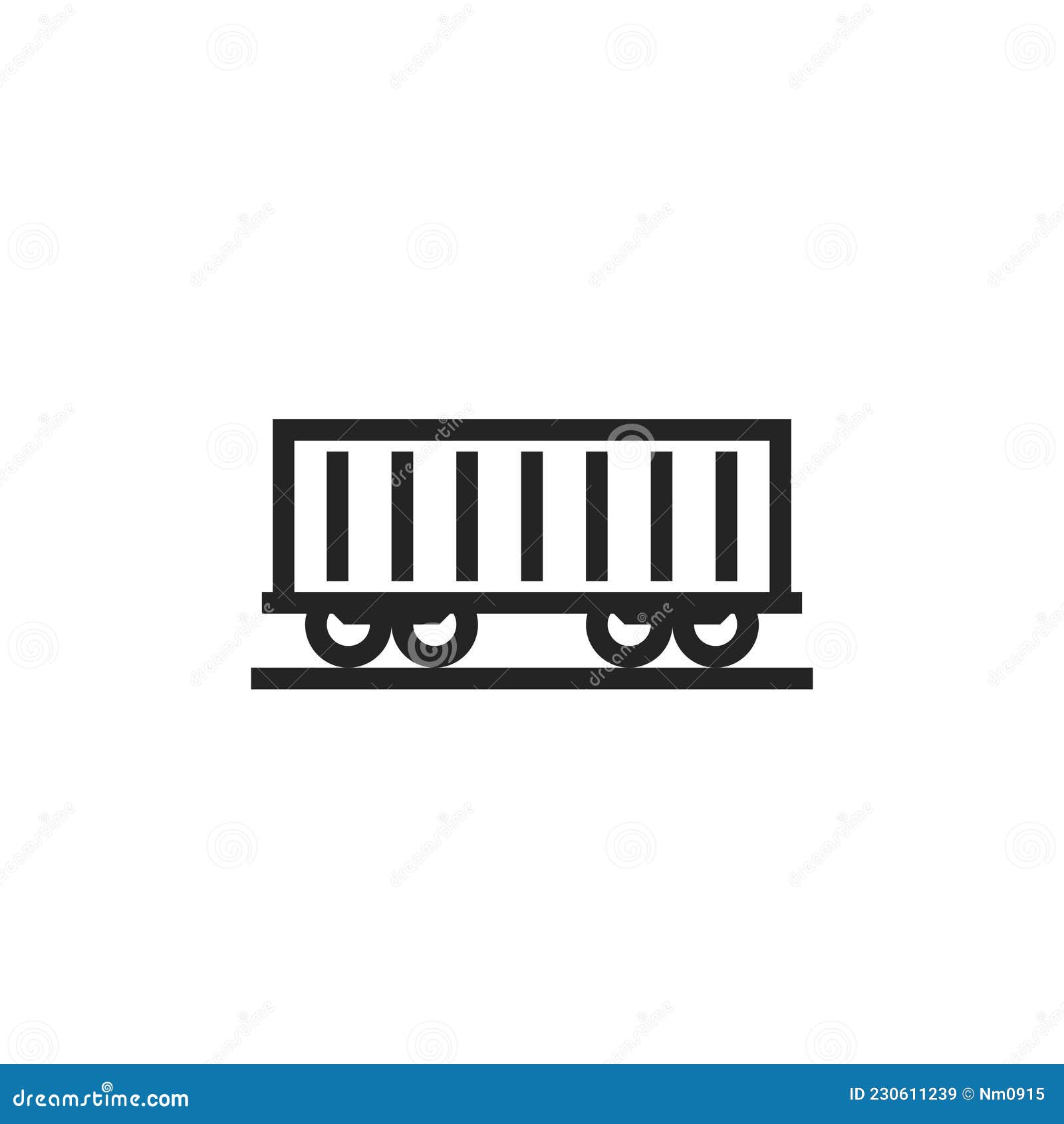 Container Railway Freight Car Icon. Railway Transportation Symbol ...