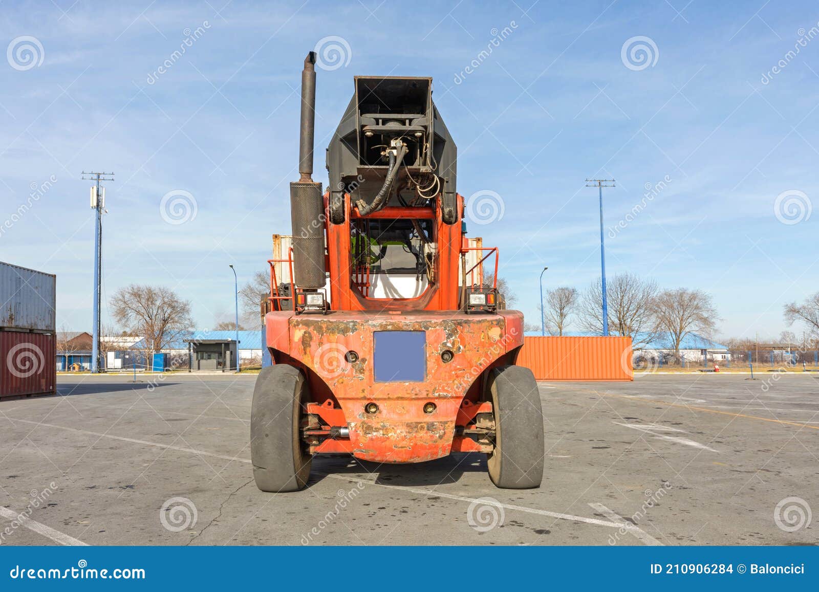 Container Reach Stacker stock photo. Image of storage - 210906284