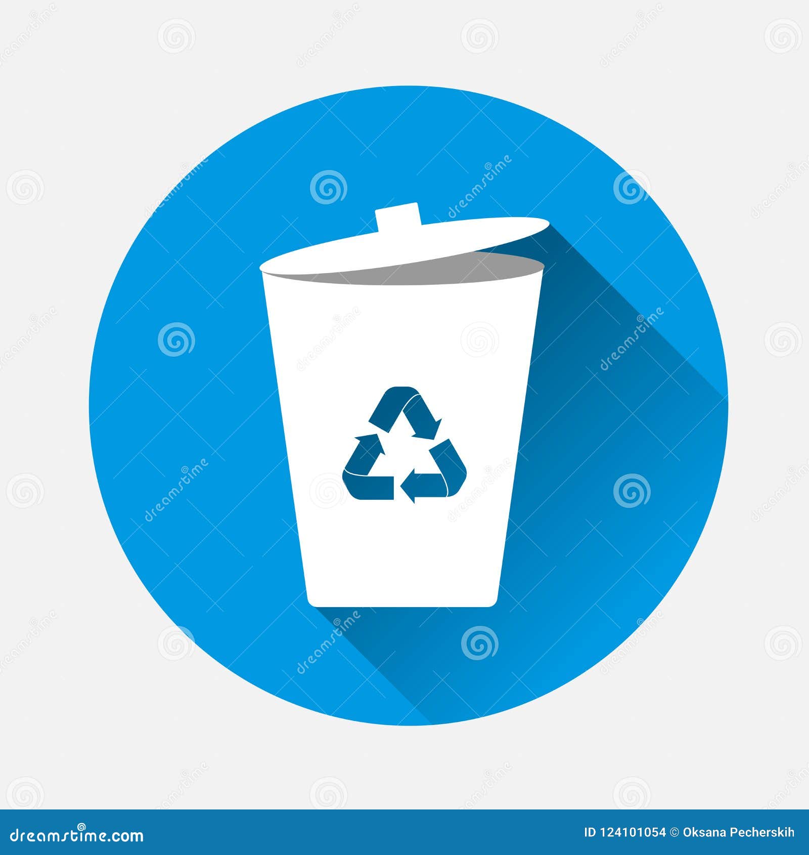 Container Recycling Of Garbage Sign Cartoon Style On White Isolated ...