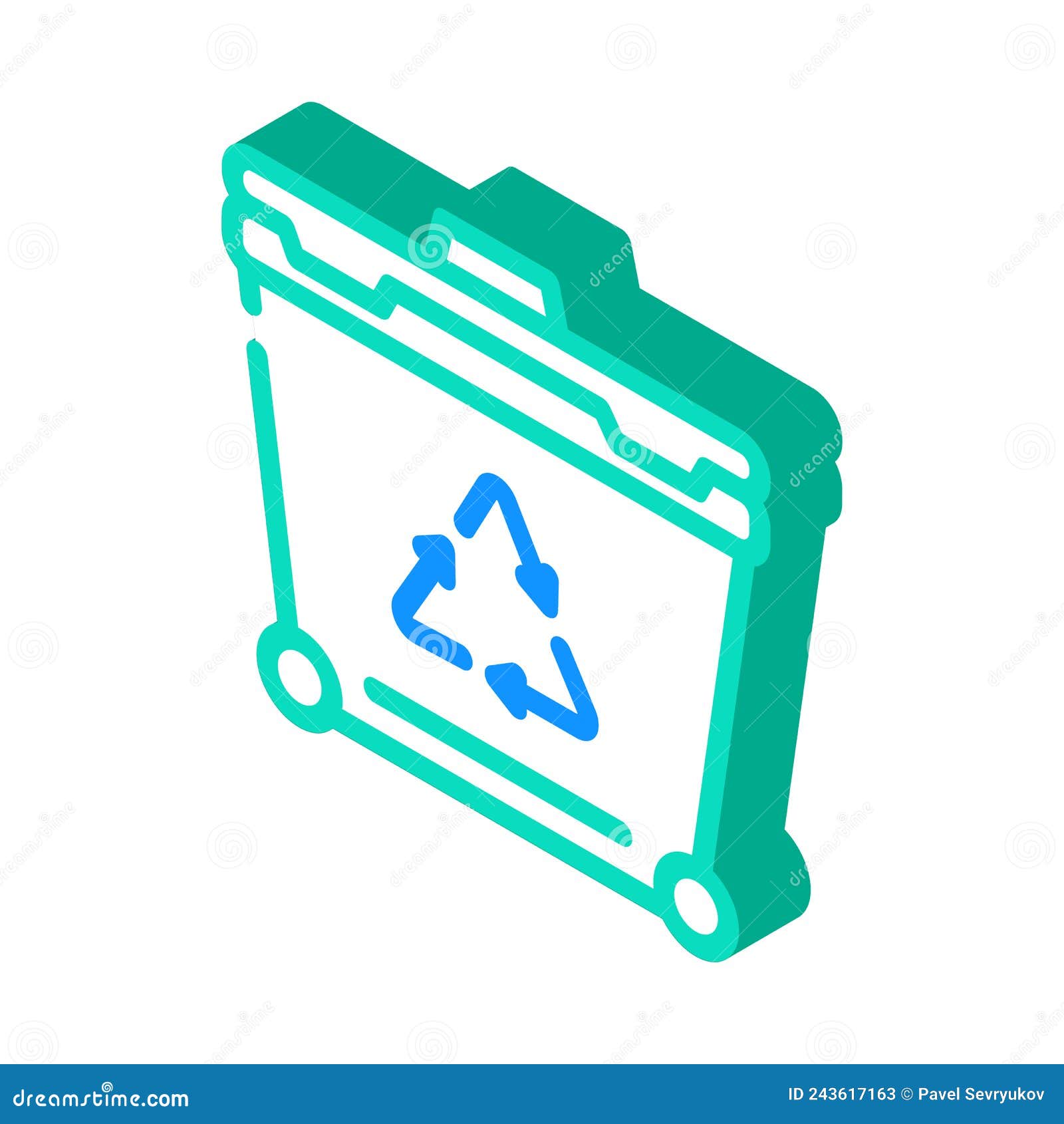 Container for Recycling Waste Isometric Icon Vector Illustration Stock ...
