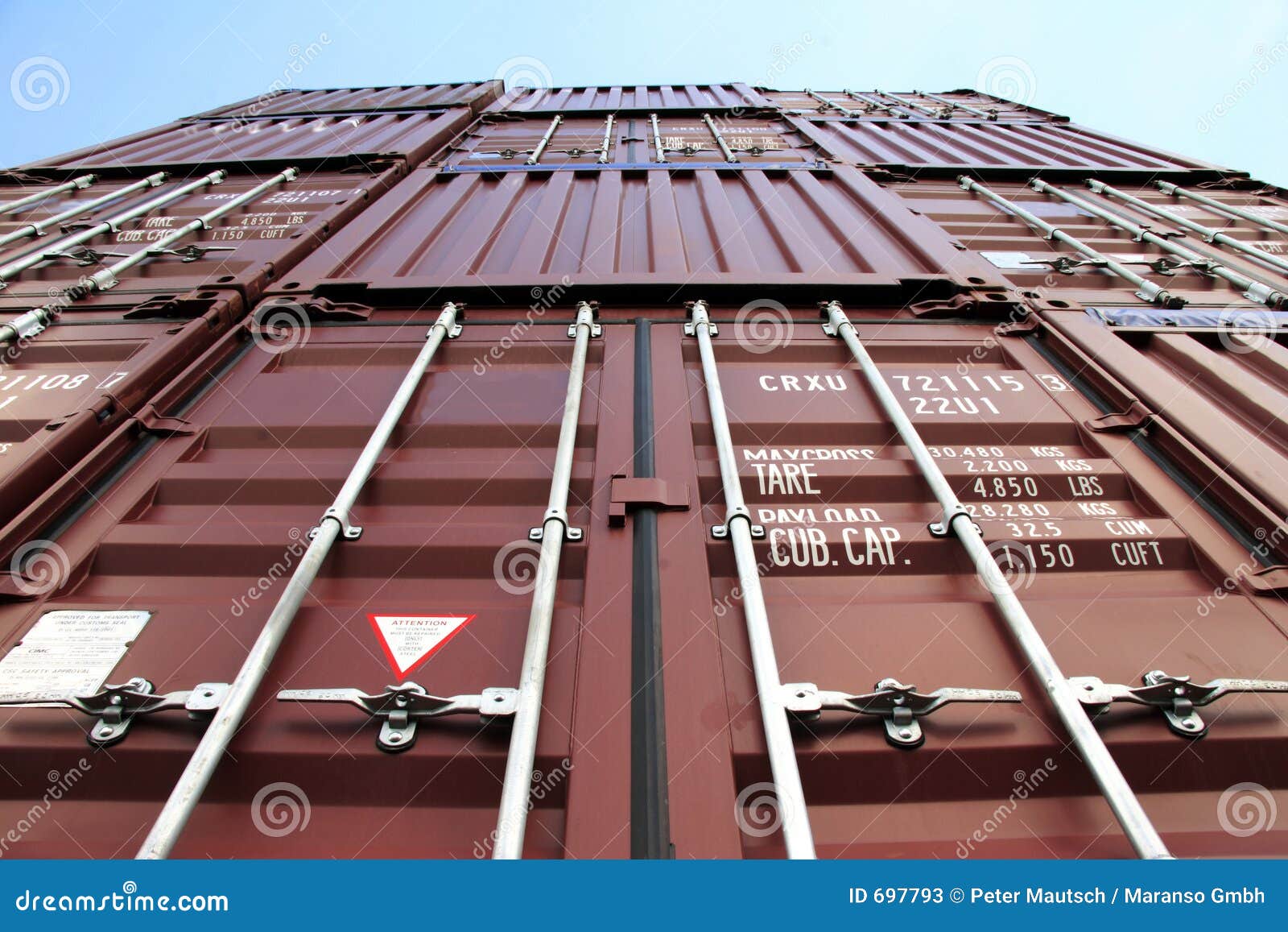 Container in red stock image. Image of countries, facility - 697793