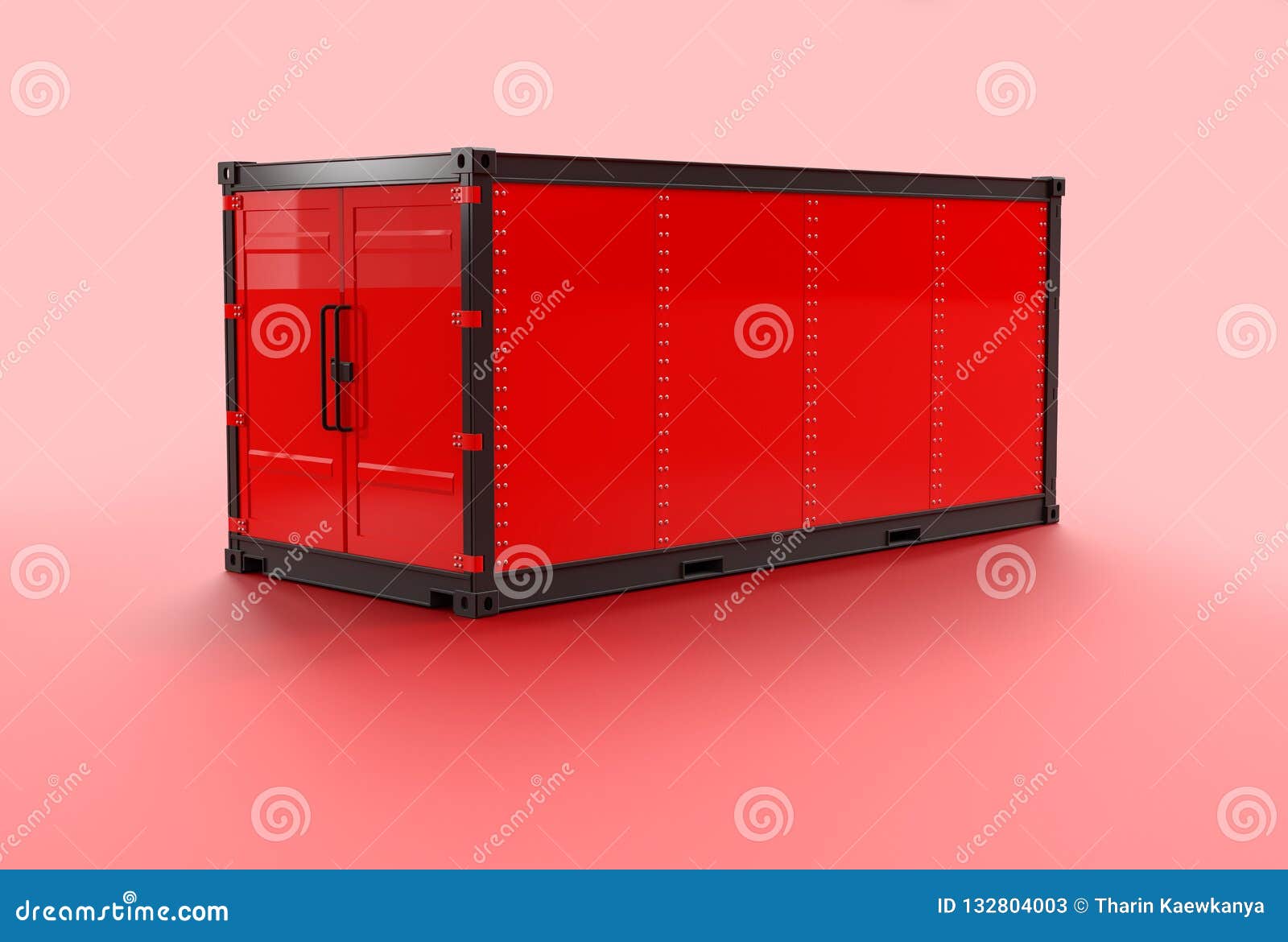 Container red color Mockup stock illustration. Illustration of shipping ...