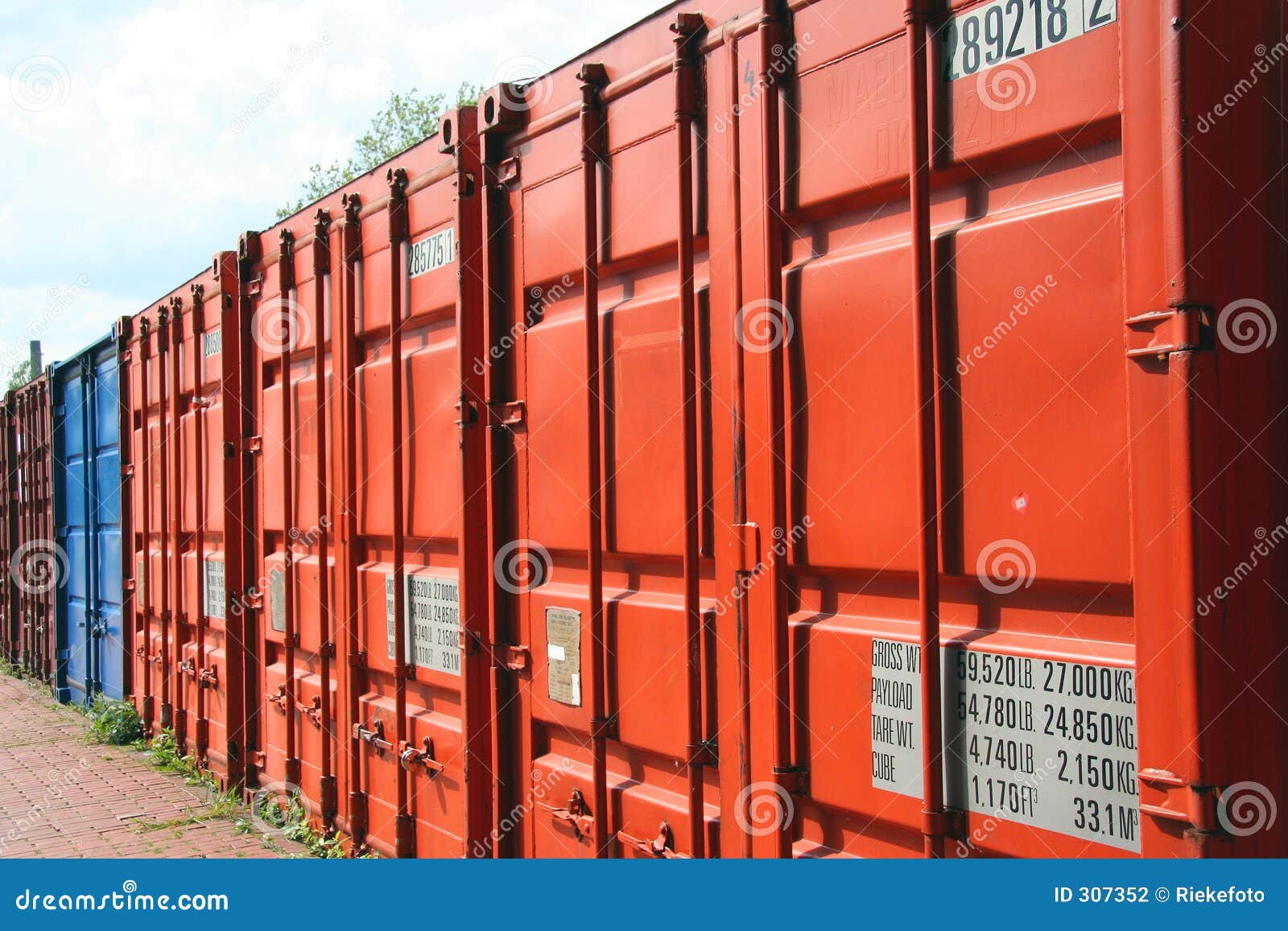 Container in a row stock photo. Image of economy, load - 307352