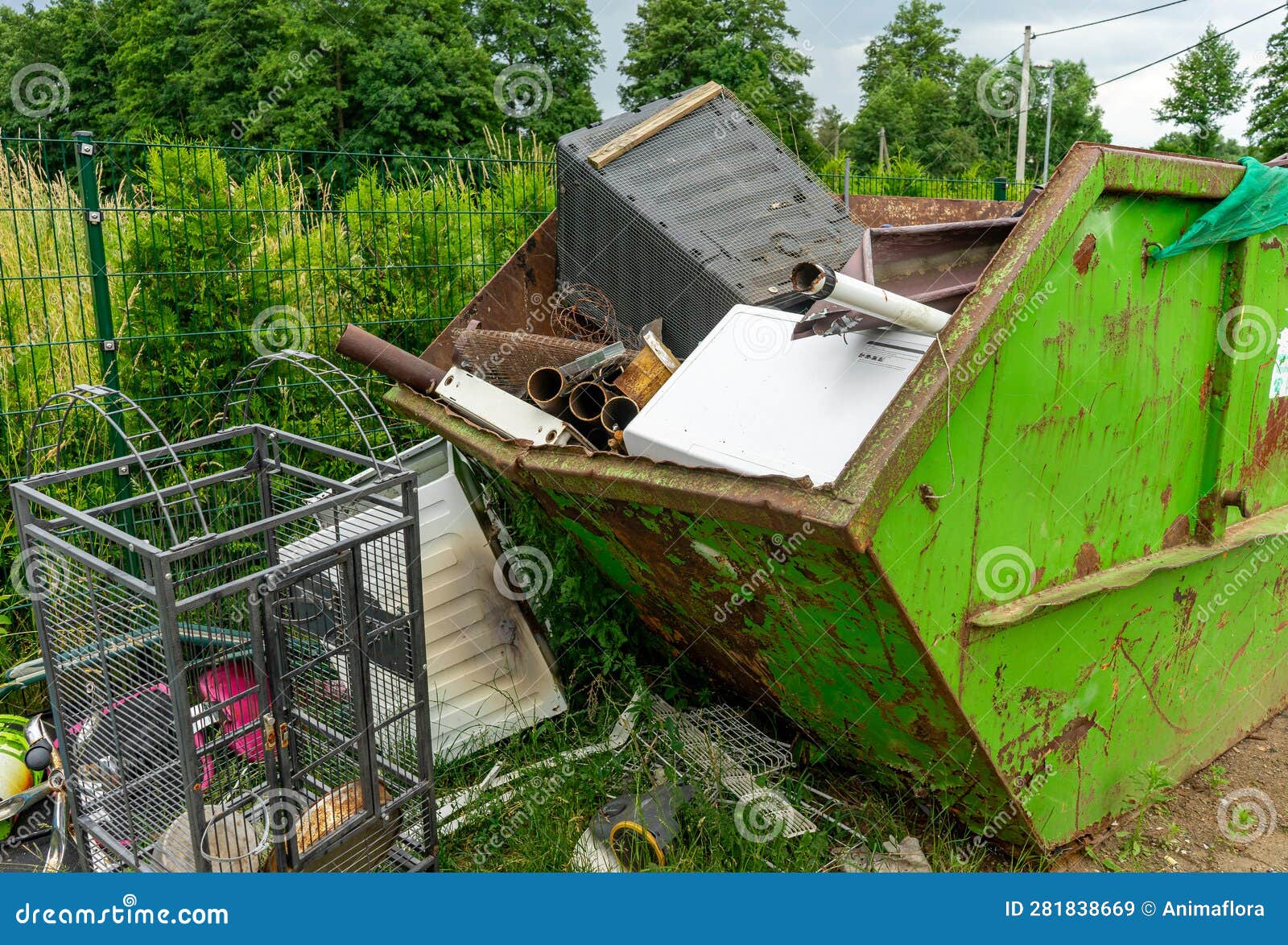 Container with Scrap Iron for Recycling 01 Stock Image - Image of ...