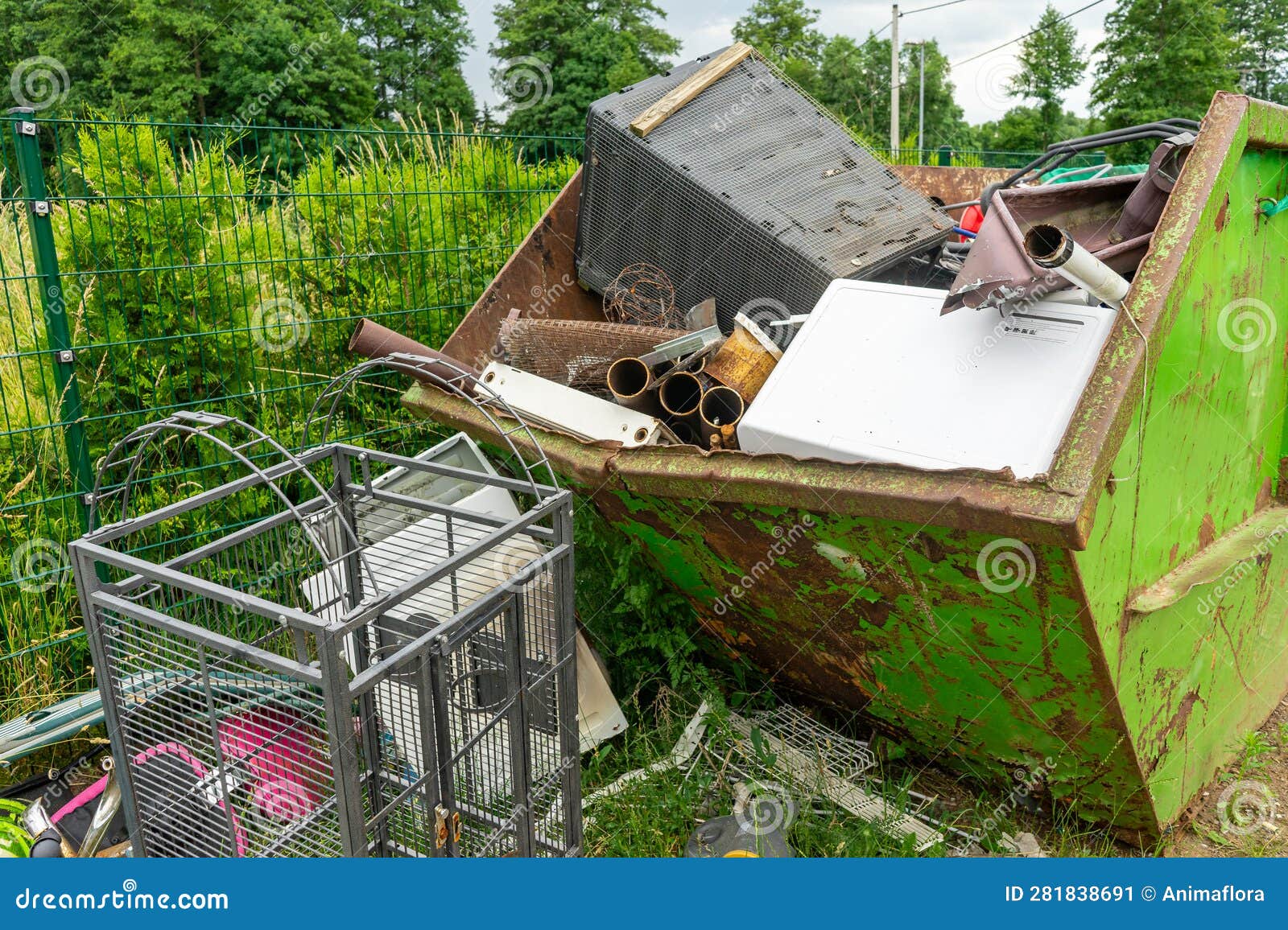 Container with Scrap Iron for Recycling Stock Image - Image of rust ...