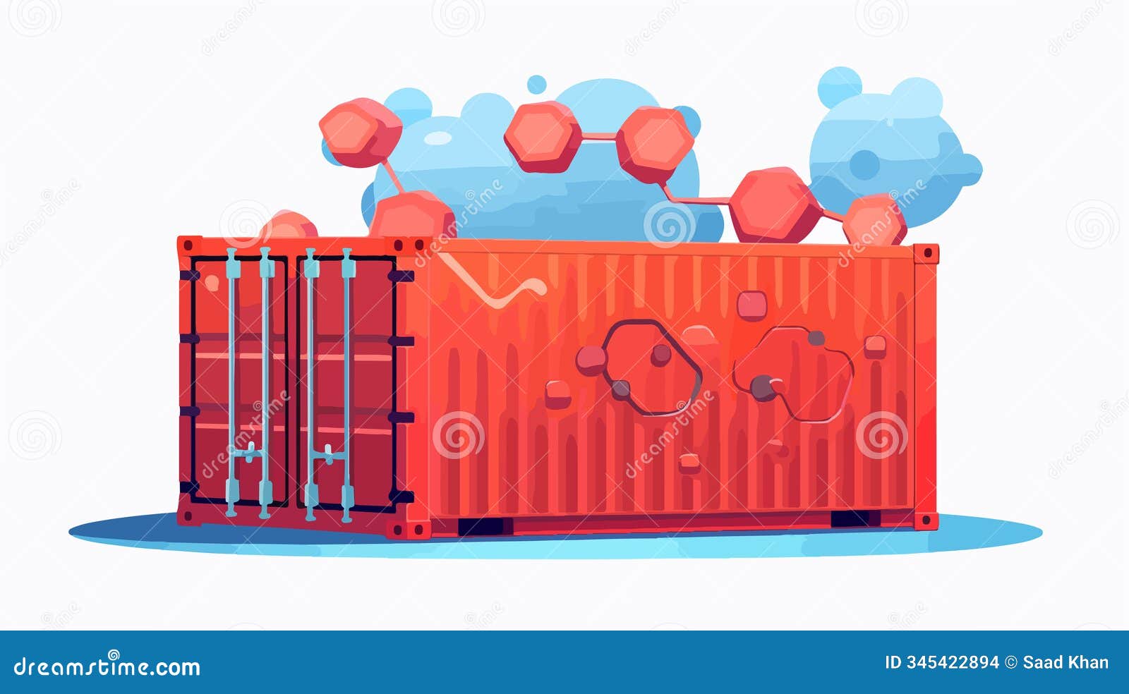 Container Shape and Molecules Vector Symbol Stock Vector - Illustration ...