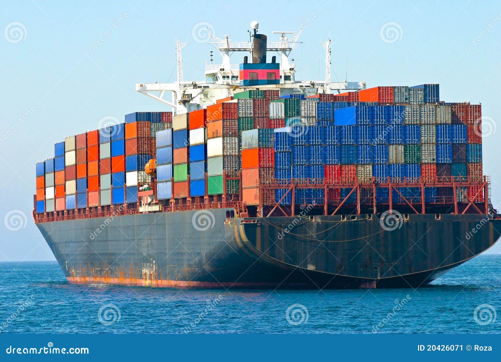 Container ship stock image. Image of water, commercial - 20426071