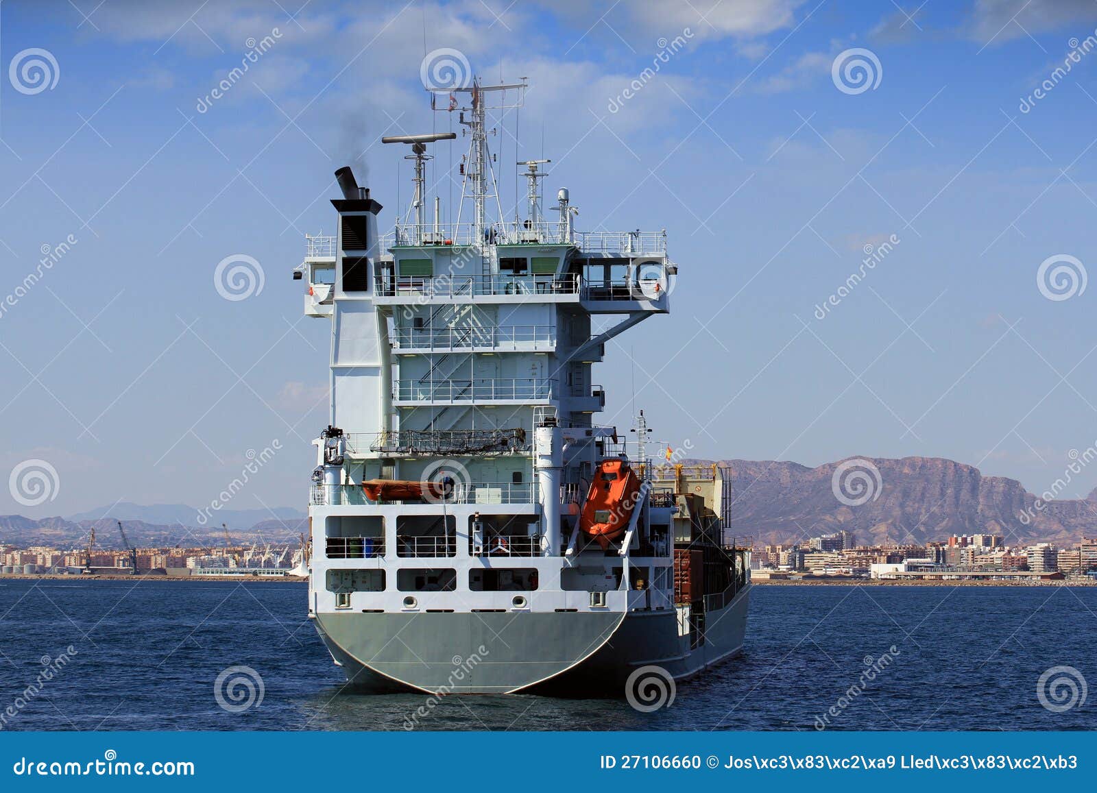 Container ship: aft view stock photo. Image of transport - 27106660