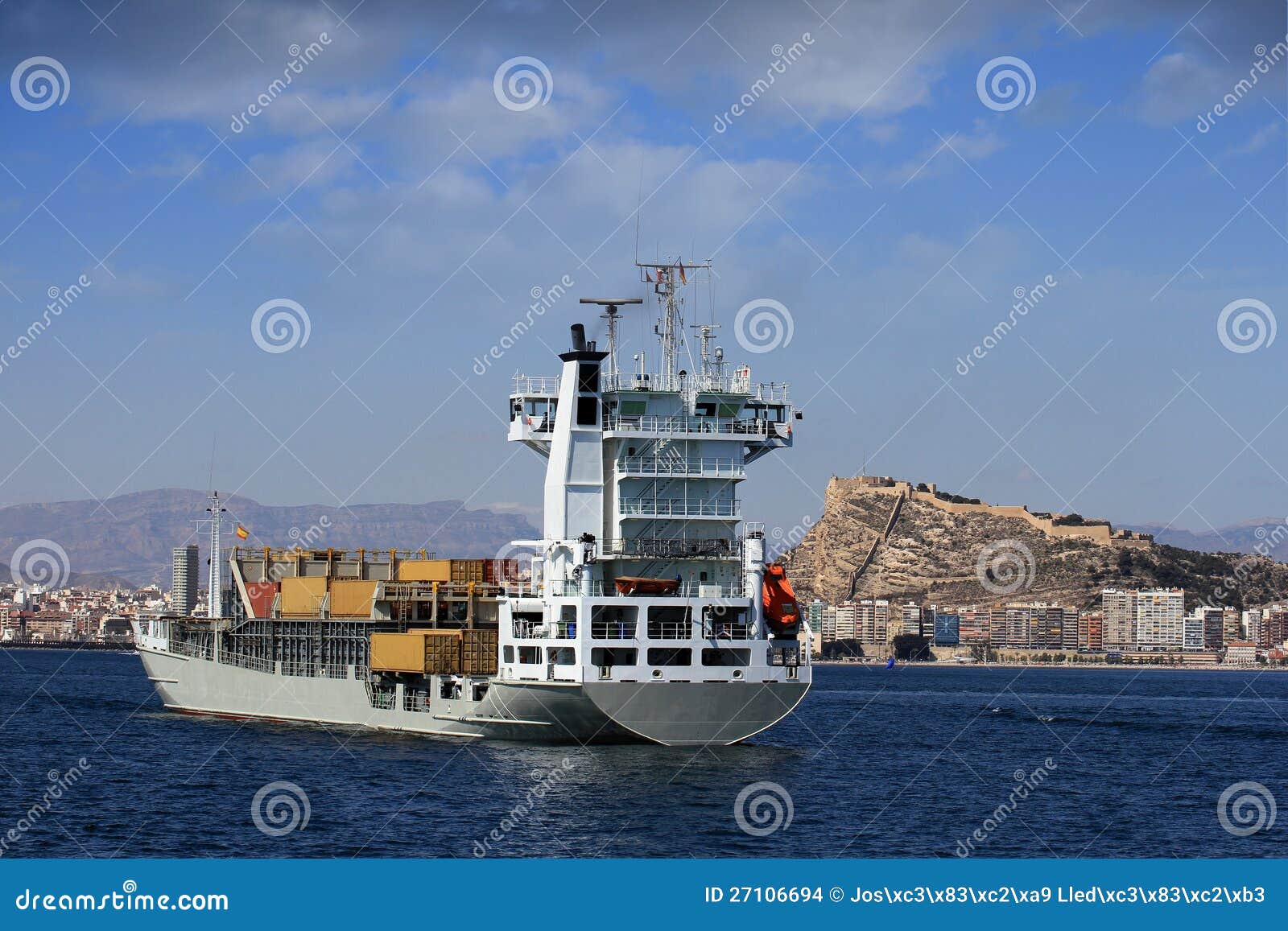 Container ship: aft view stock photo. Image of containership - 27106694