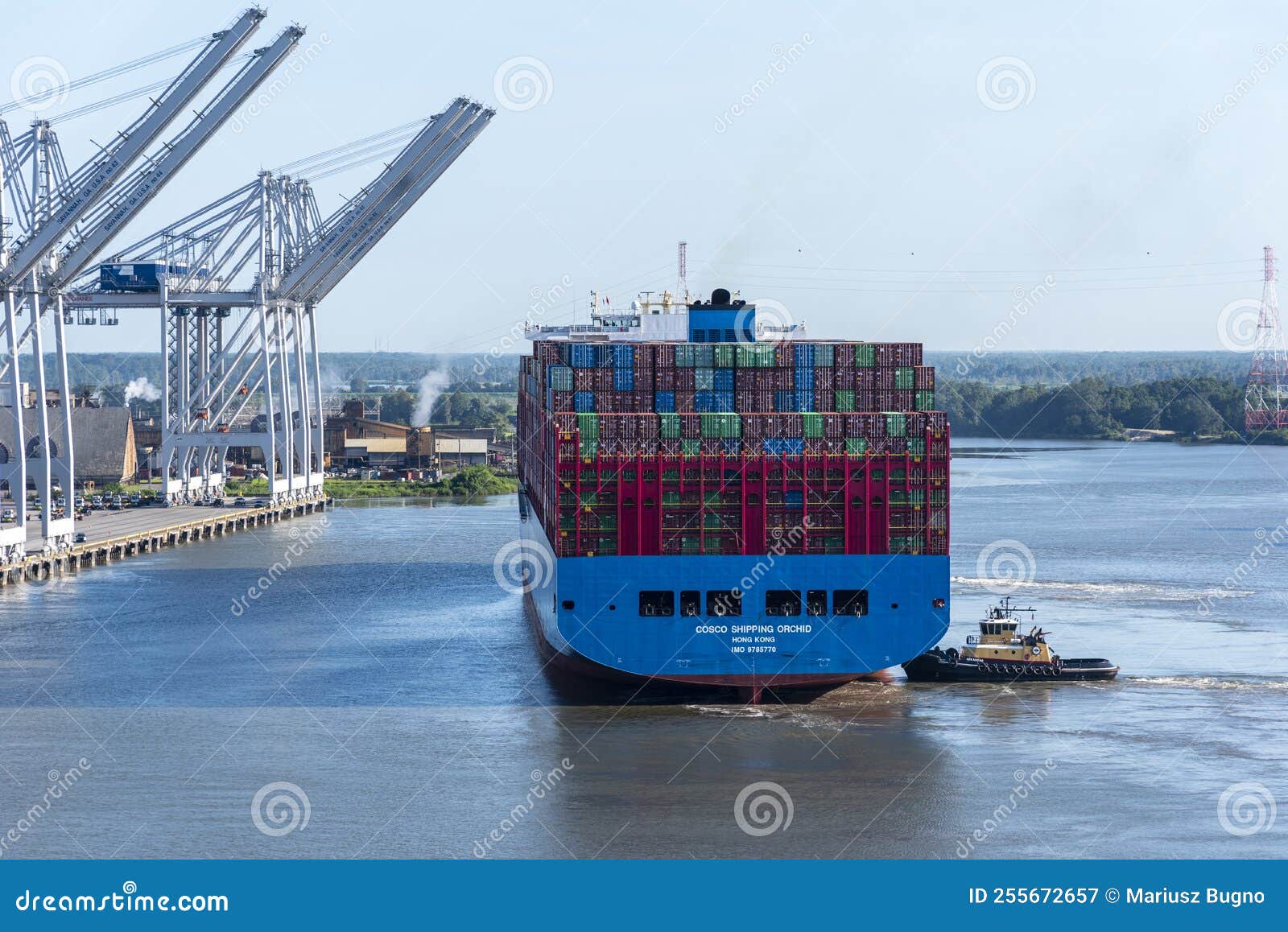 Container Ship Arriving To the Port of Savannah. Editorial Photography ...