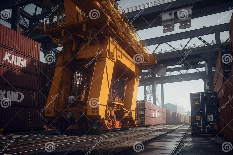Container Ship at the Berth in Cargo Terminal of the Port Under Loading ...