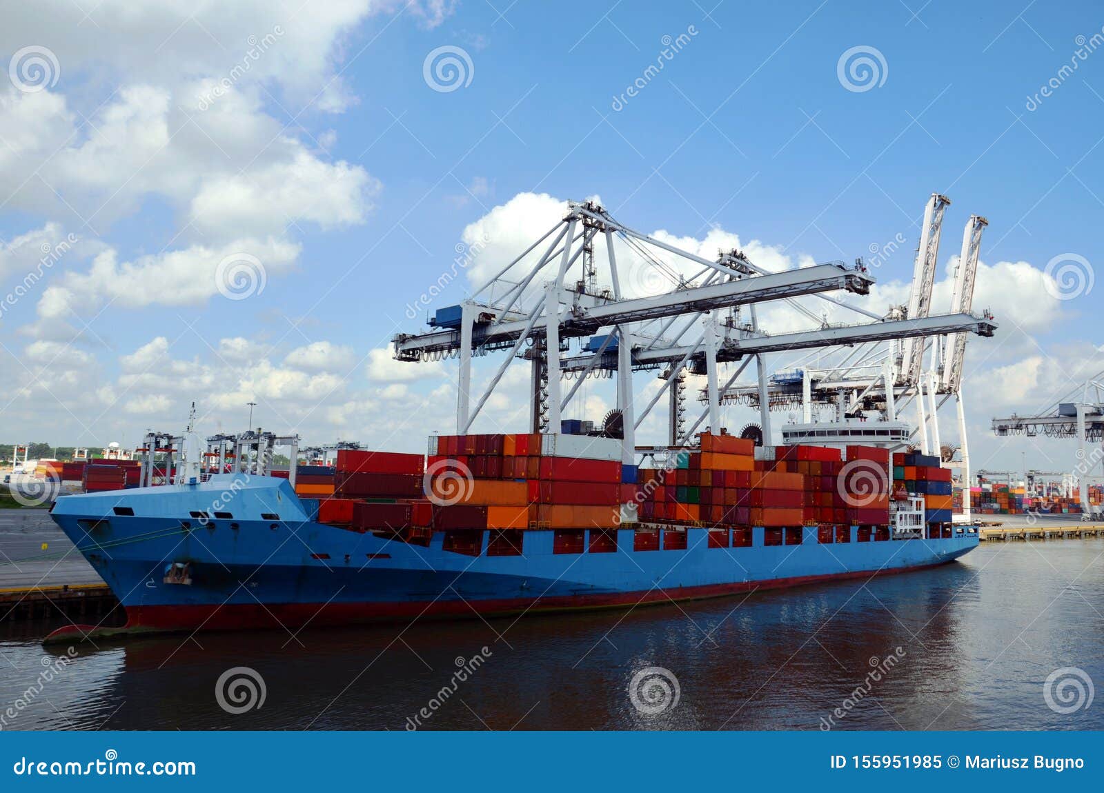 Container Ship in the Port of Savannah, Georgia Stock Image - Image of ...