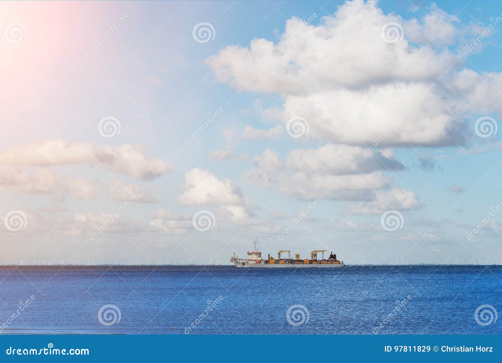 Container Ship on Blue Ocean Stock Image - Image of seascape, global ...