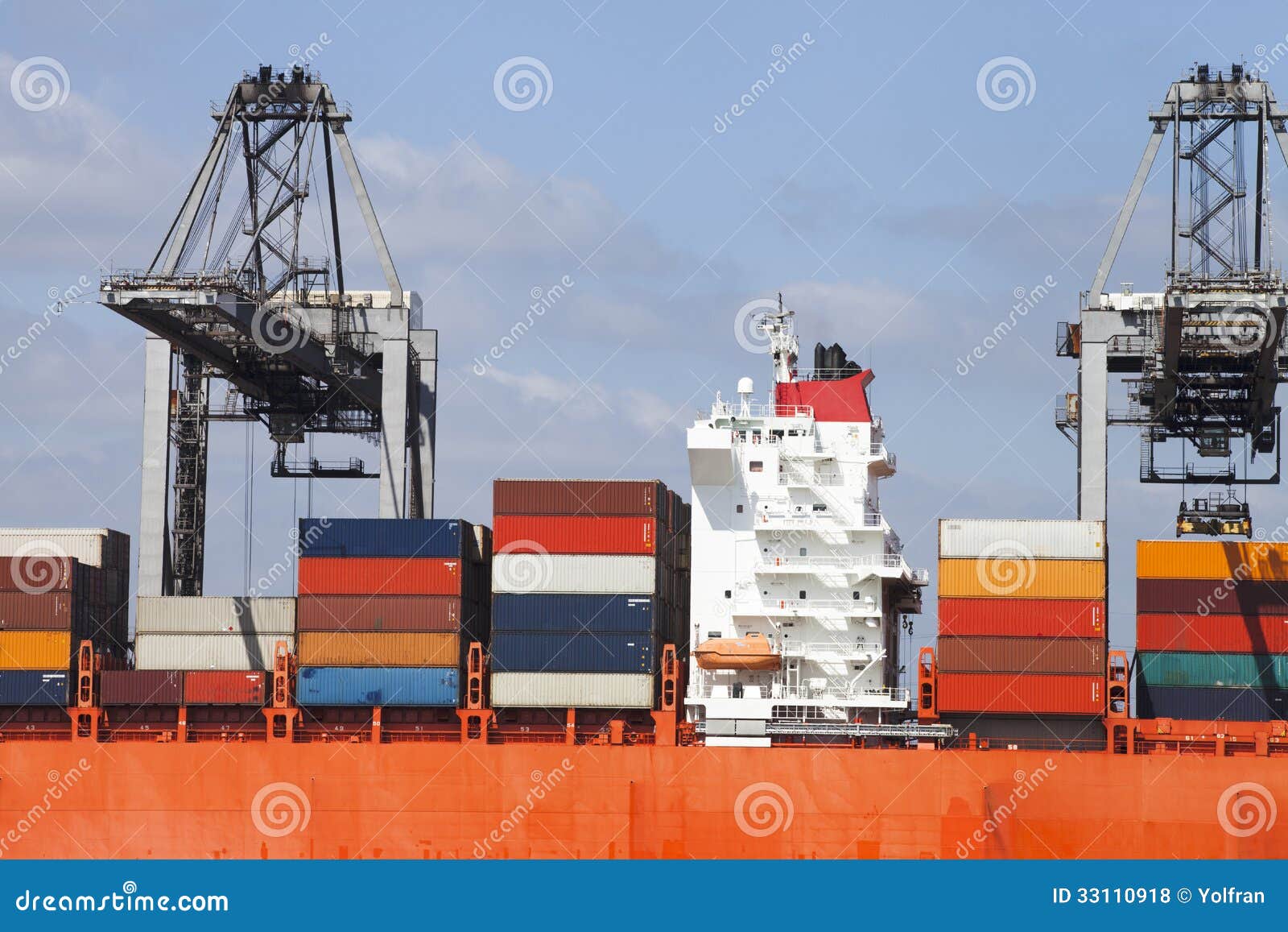 Cargo Ship Transporting Containers Stock Photo - Image of heavy, ship ...
