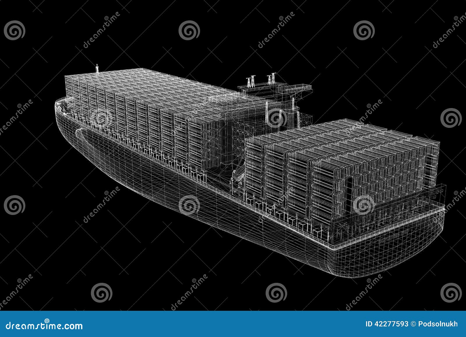 Container Ship Cargo stock illustration. Illustration of carrying ...
